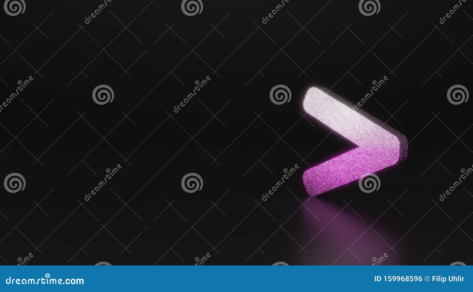 Science Glitter Symbol of Greater Than Icon 3D Rendering Stock ...