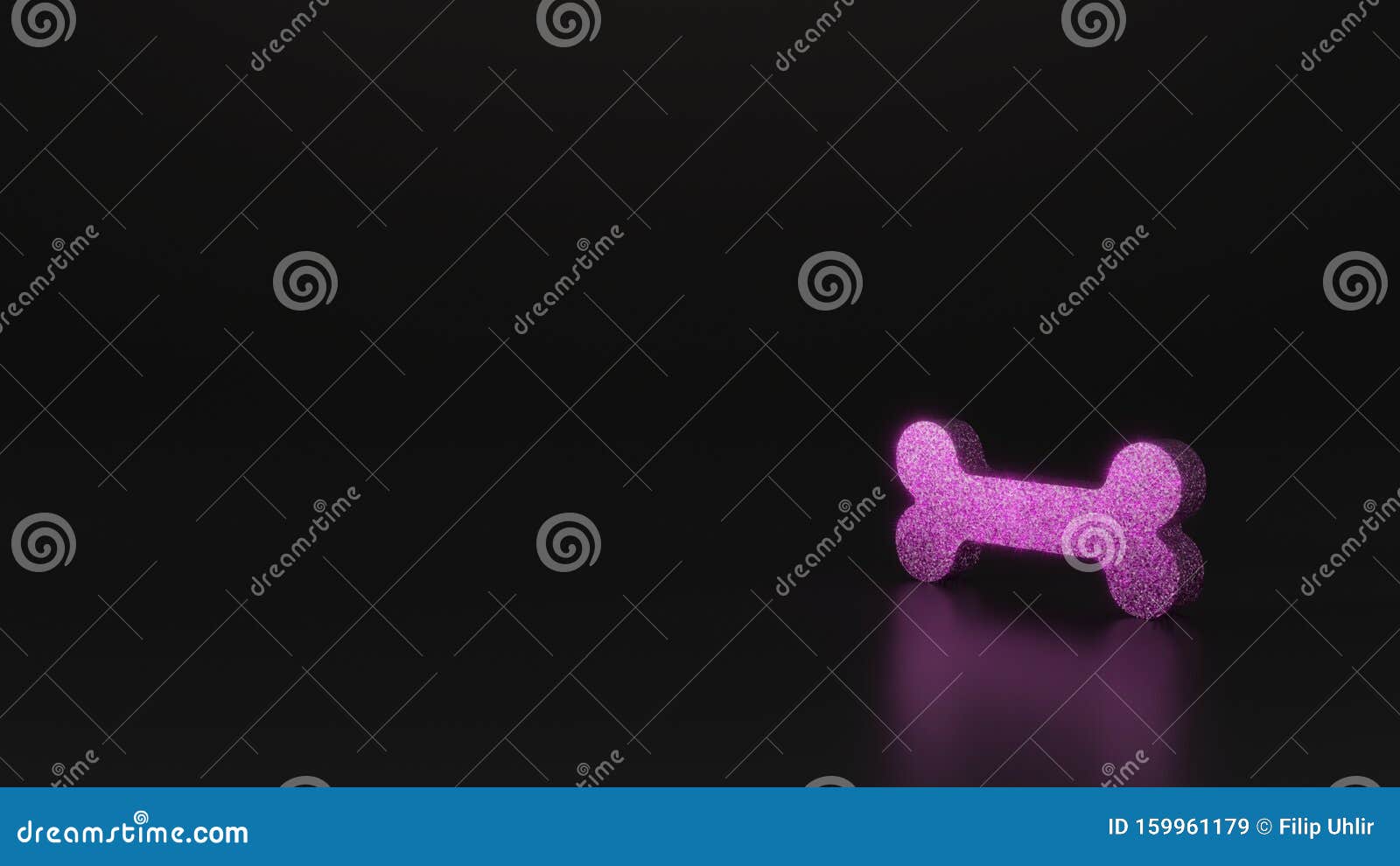 Science Glitter Symbol of Bone Icon 3D Rendering Stock Illustration ...