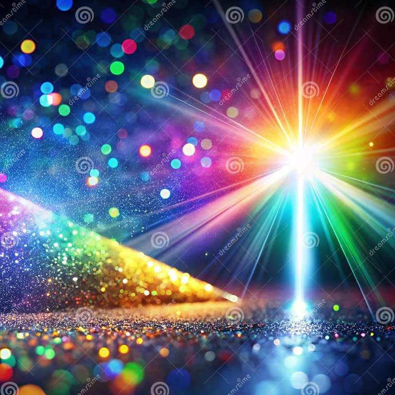 Glitter Prism Light Background with Left-Side Light Source Stock ...