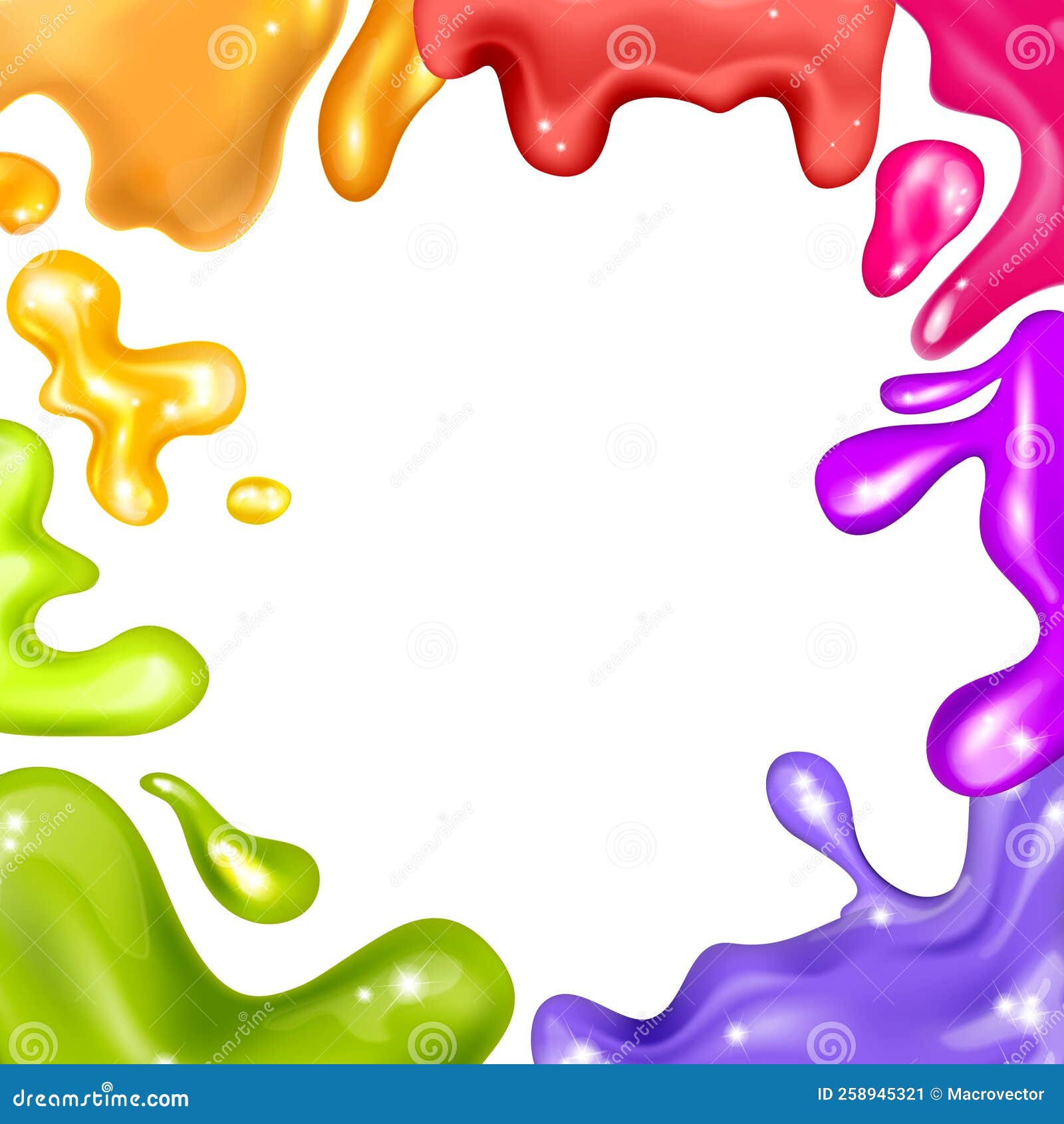 Glitter Slime Frame Composition Stock Vector - Illustration of liquid ...