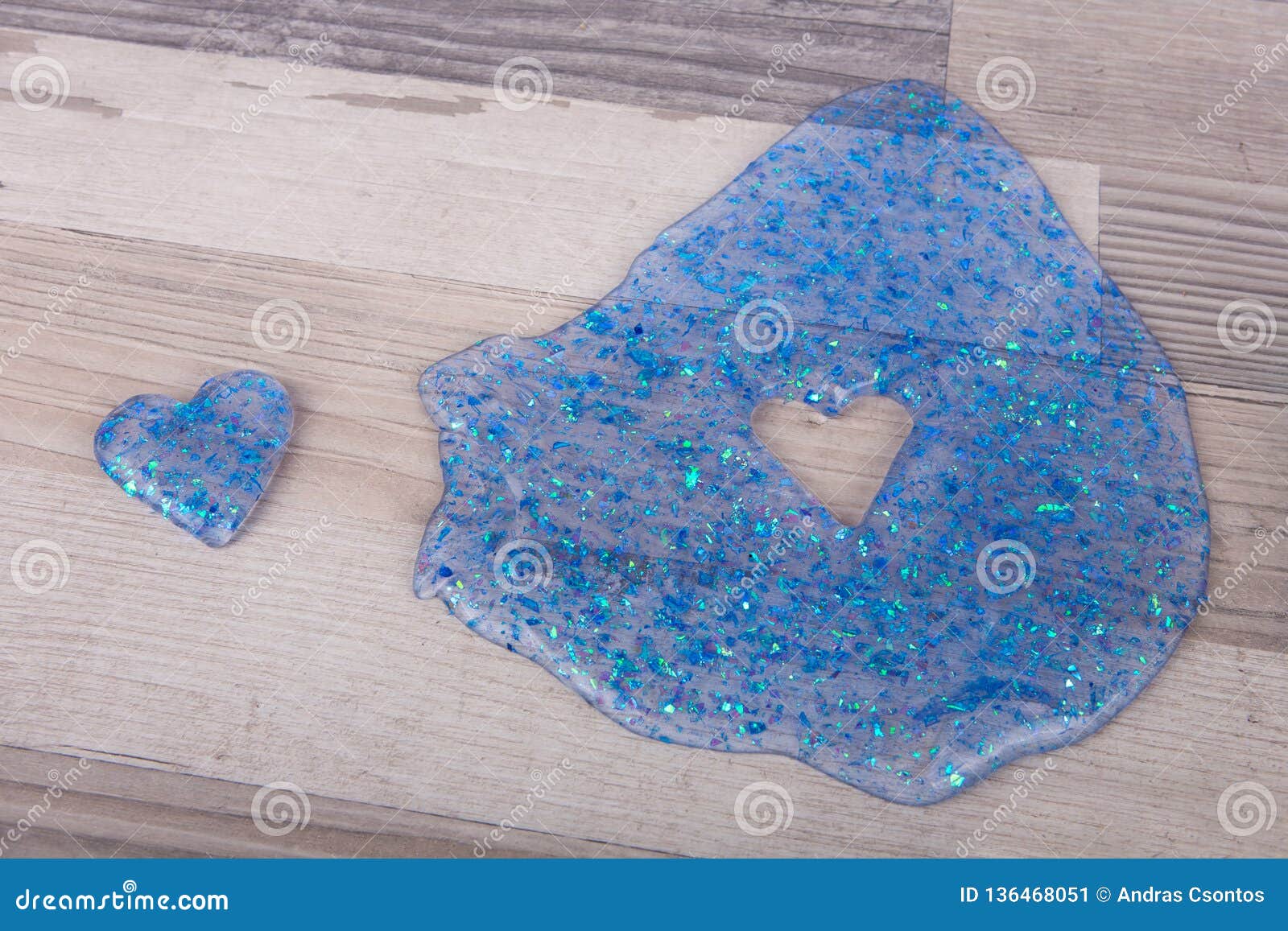 Glitter Slime Toy with a Heart Shape and Its Hole Stock Image - Image ...