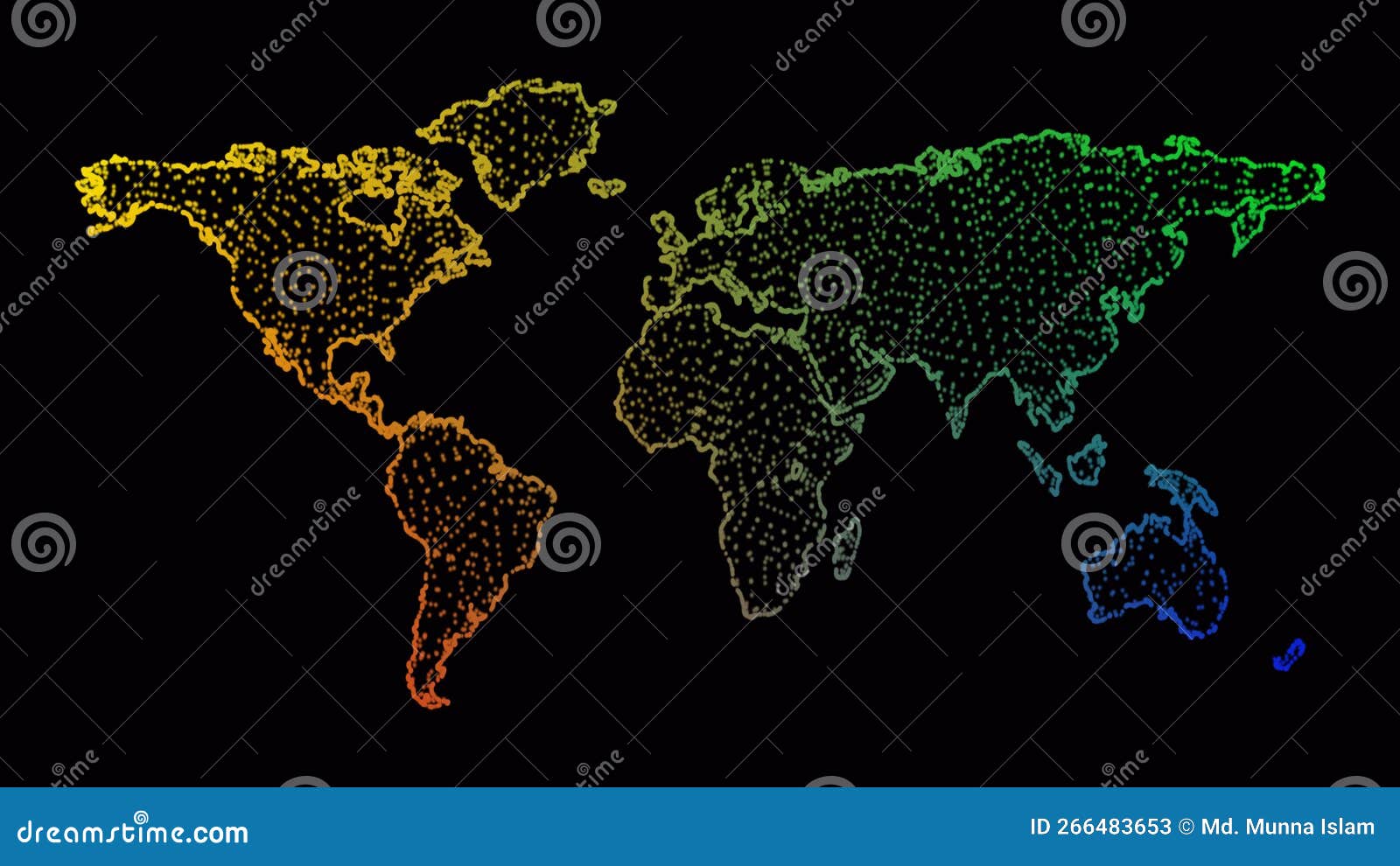 Glitter Spectrum Map of the World with Glare Effect. Abstract Lines ...