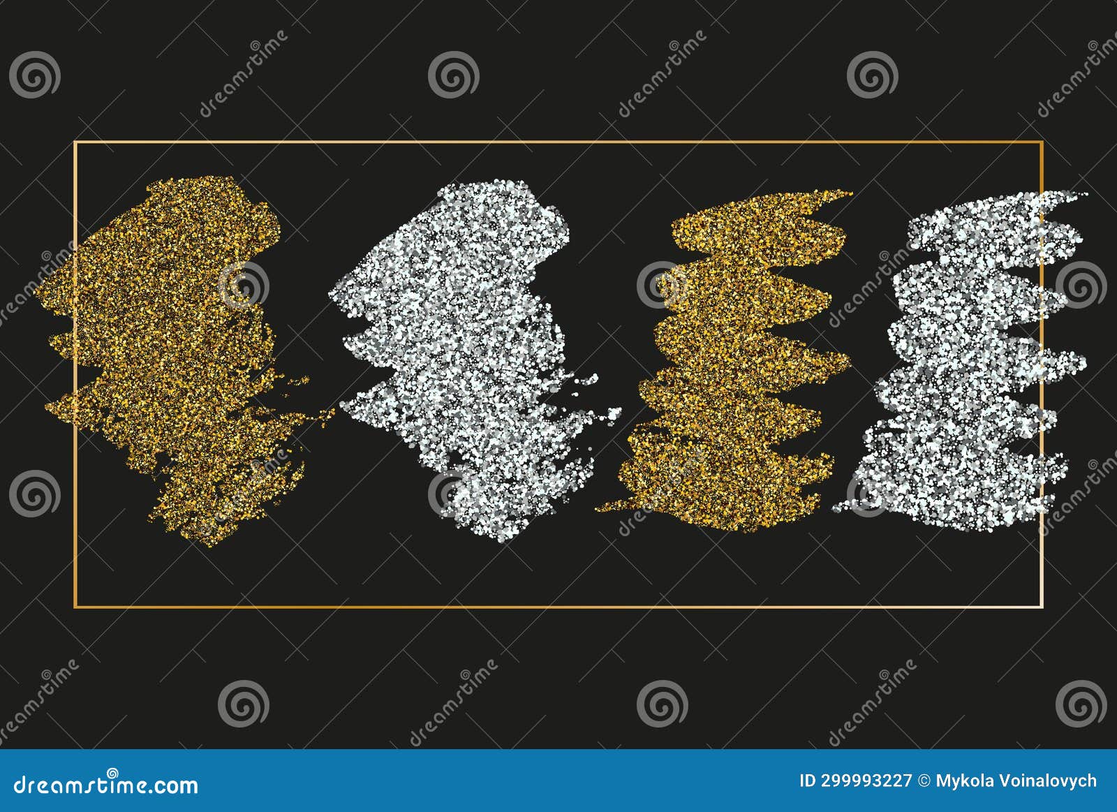 Dark Background with Golden and Silver Small Dust Particles Painted ...