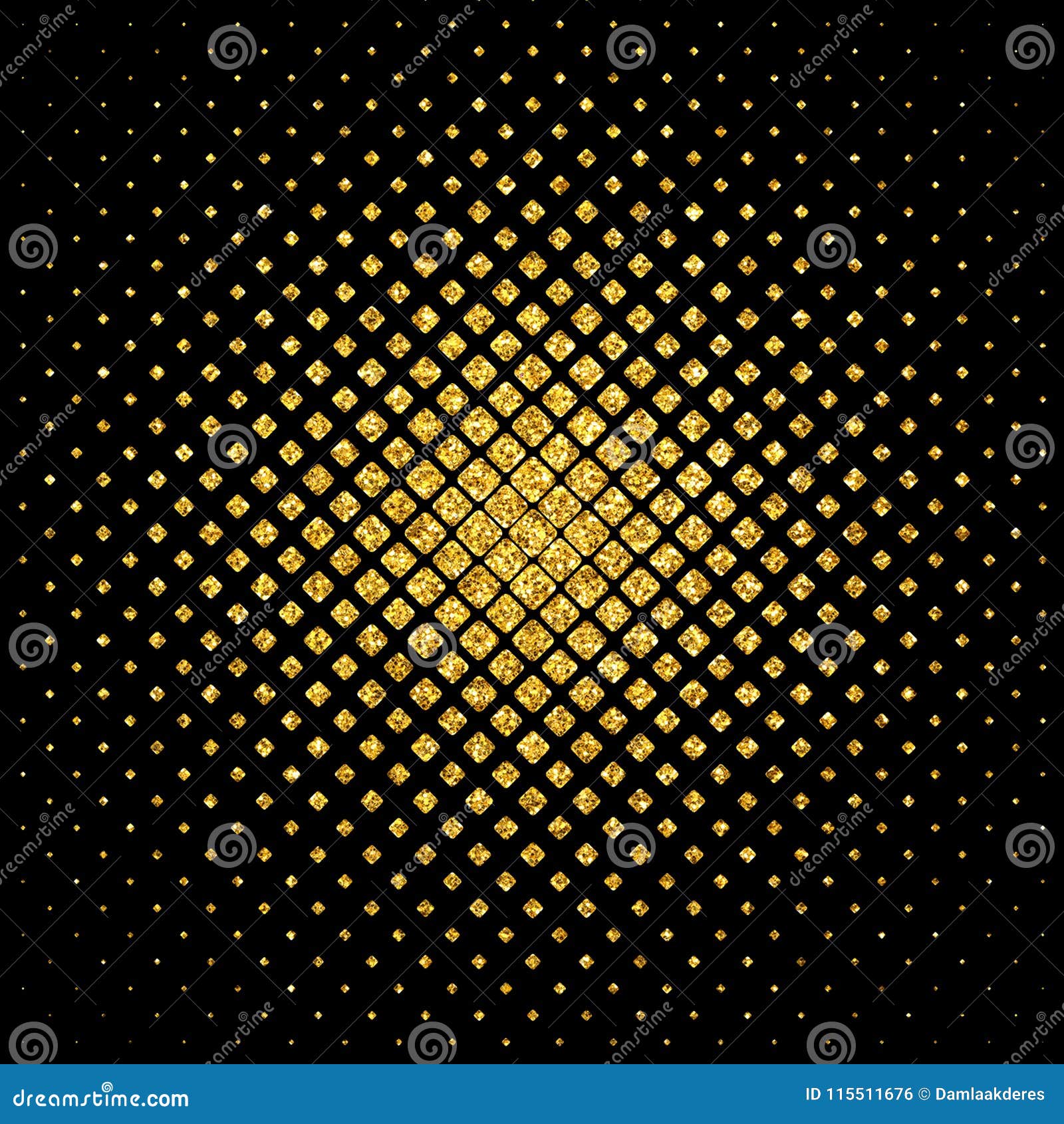 Glitter Square on Black Background, Gold Texture. Glitter Square ...