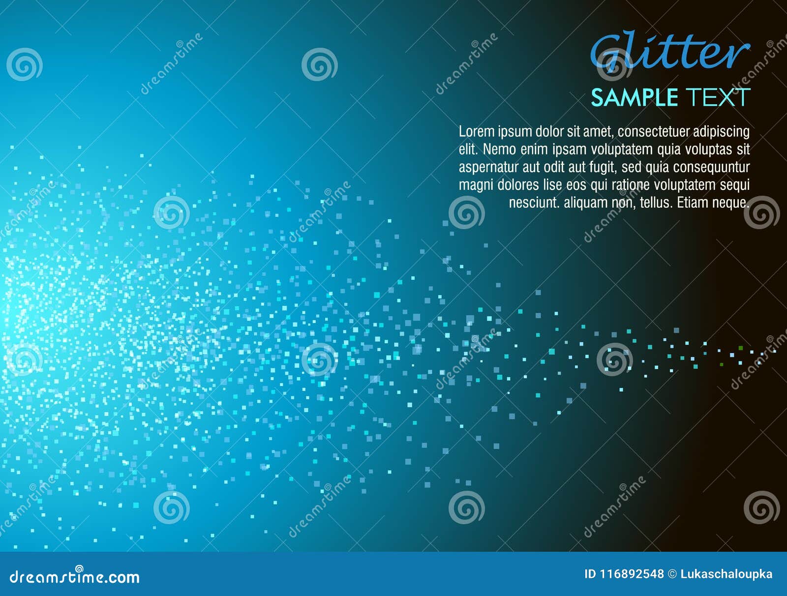 Glitter Vector Background with Sample Text in Blue Color Stock ...