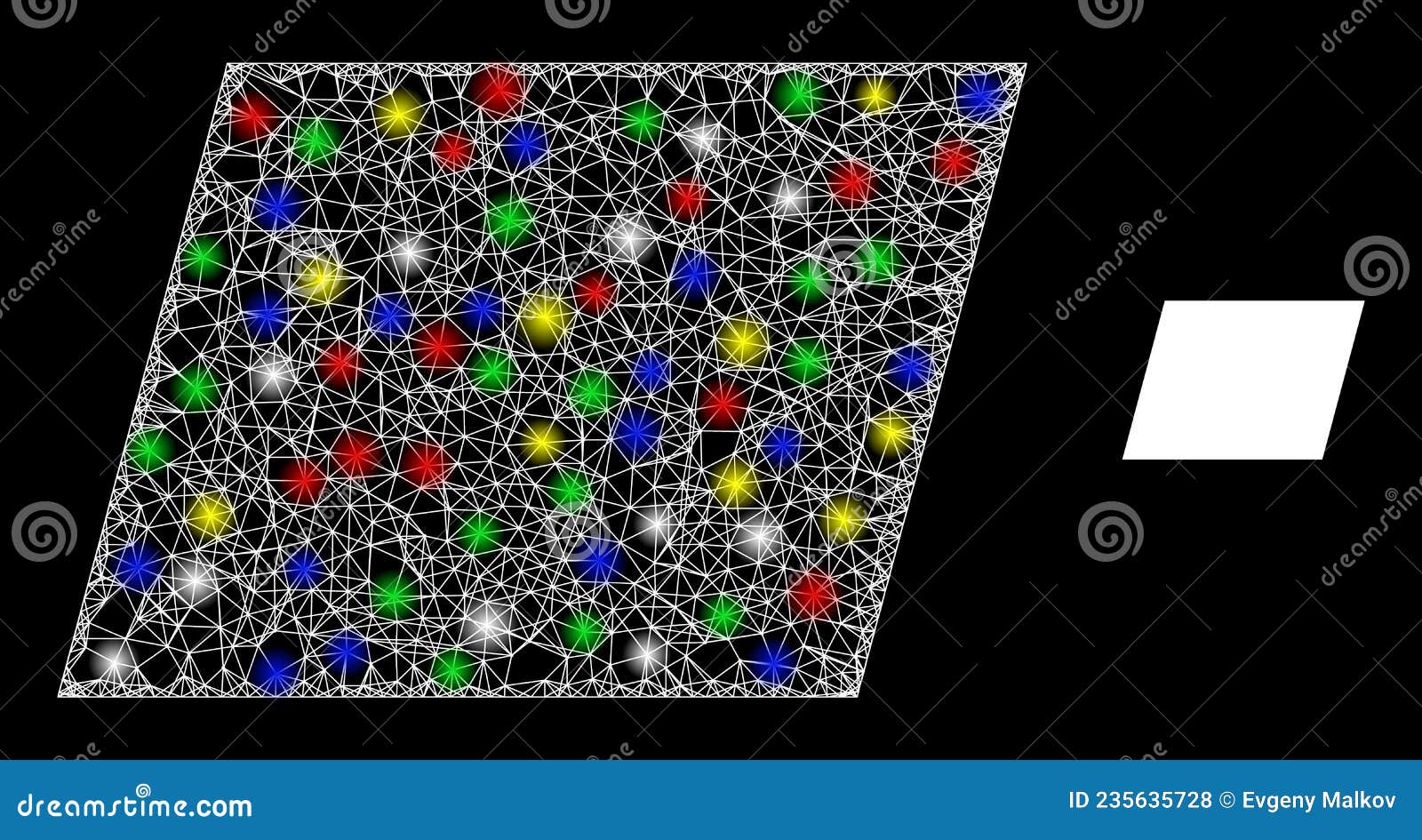 Glitter Web Net Parallelogram Icon Stock Photo - Image of pictogram ...