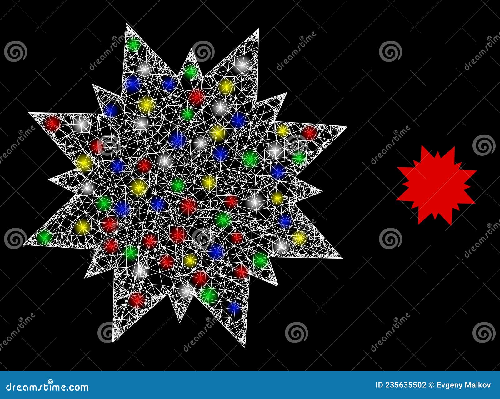 Glitter Web Network Multi Pointed Star Icon Stock Photo - Image of ...
