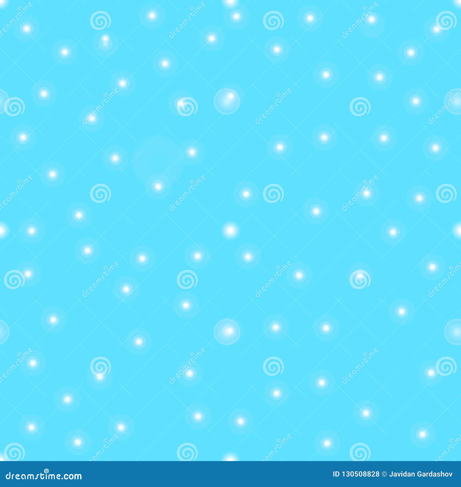 Glitter White Circles on Blue Background Seamless. Bokeh Effect Pattern ...