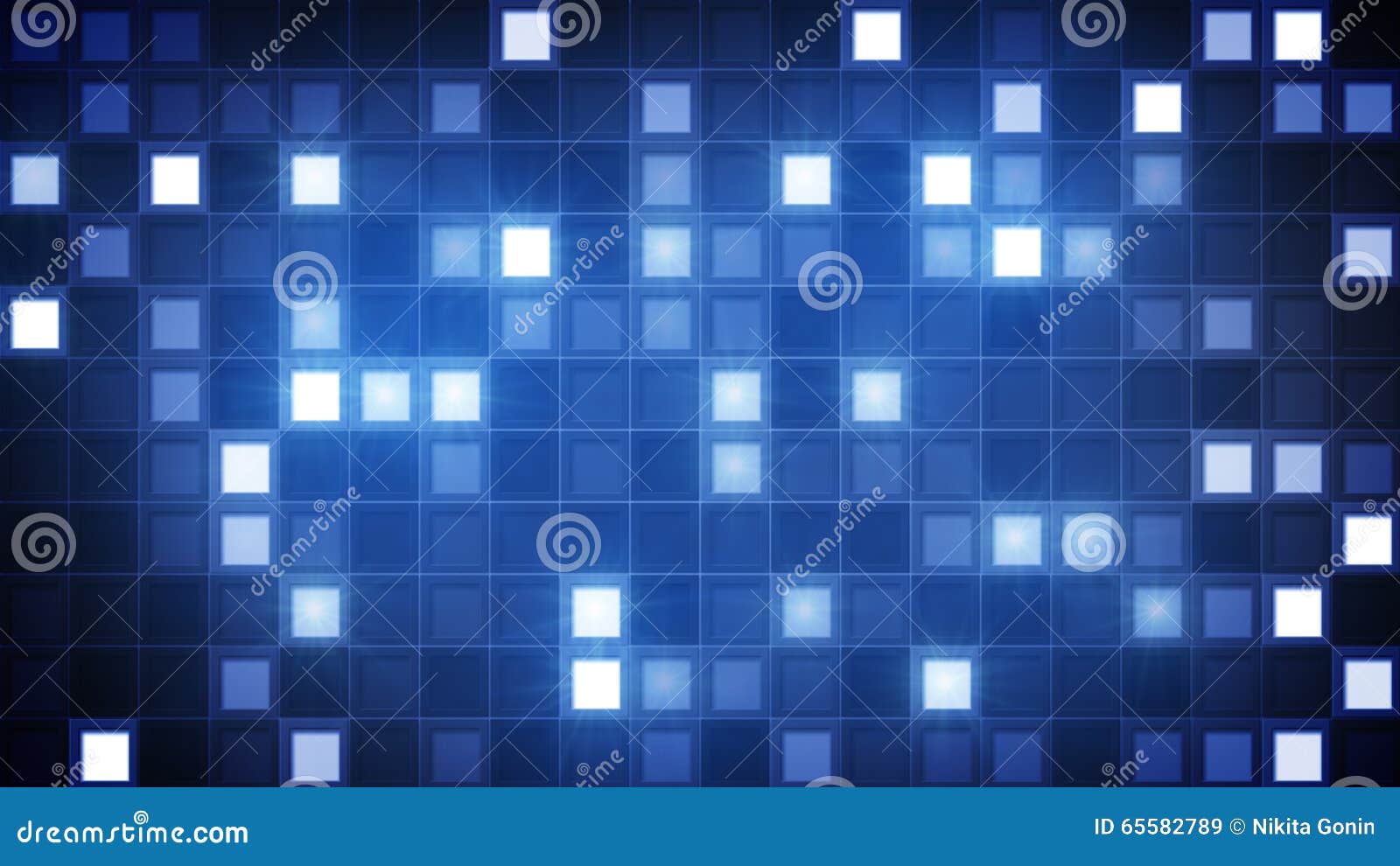 Glittering Blue Squares Abstract Background Stock Illustration ...