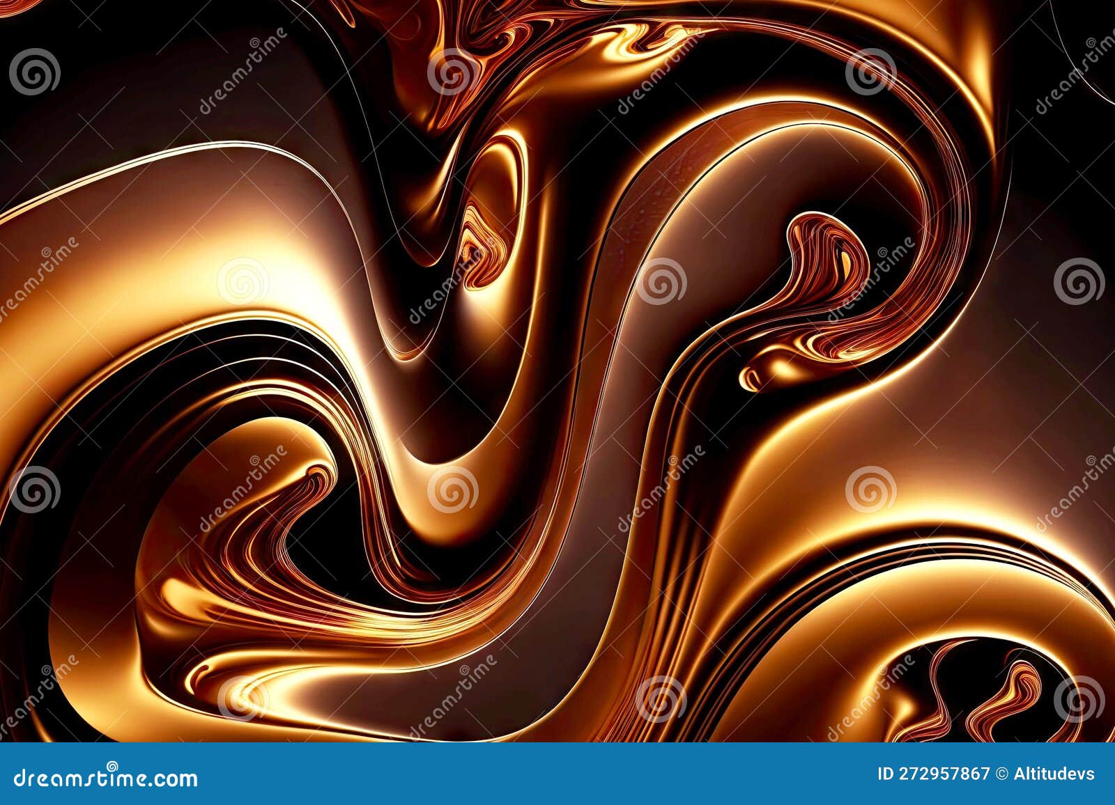 Glittering Brown Liquid Wavy Pattern Stock Illustration - Illustration ...