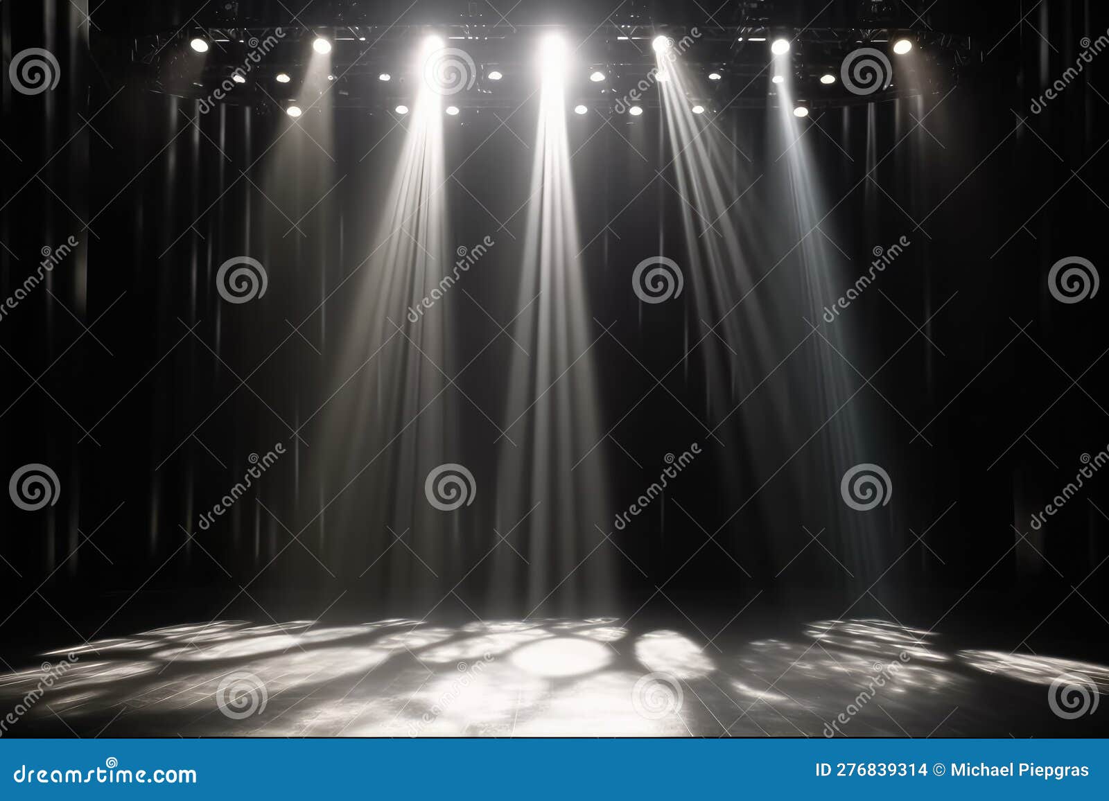 Glittering Confetti Falling Down on a Stage with Lightbeams Background ...