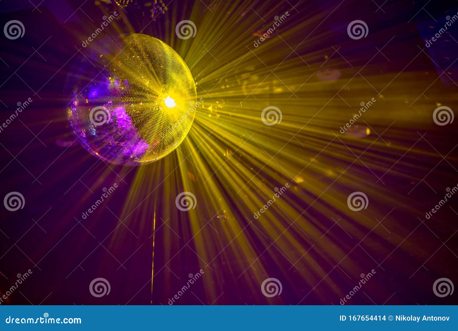 Glittering Disco Ball Sphere Background with Light Rays Close Up Stock ...
