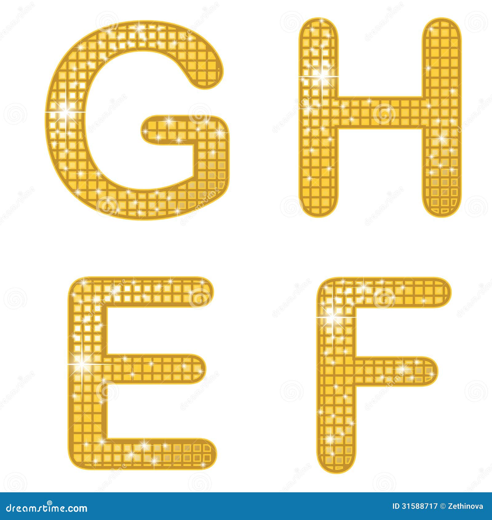 Glittering EFGH stock vector. Illustration of color, glittering - 31588717