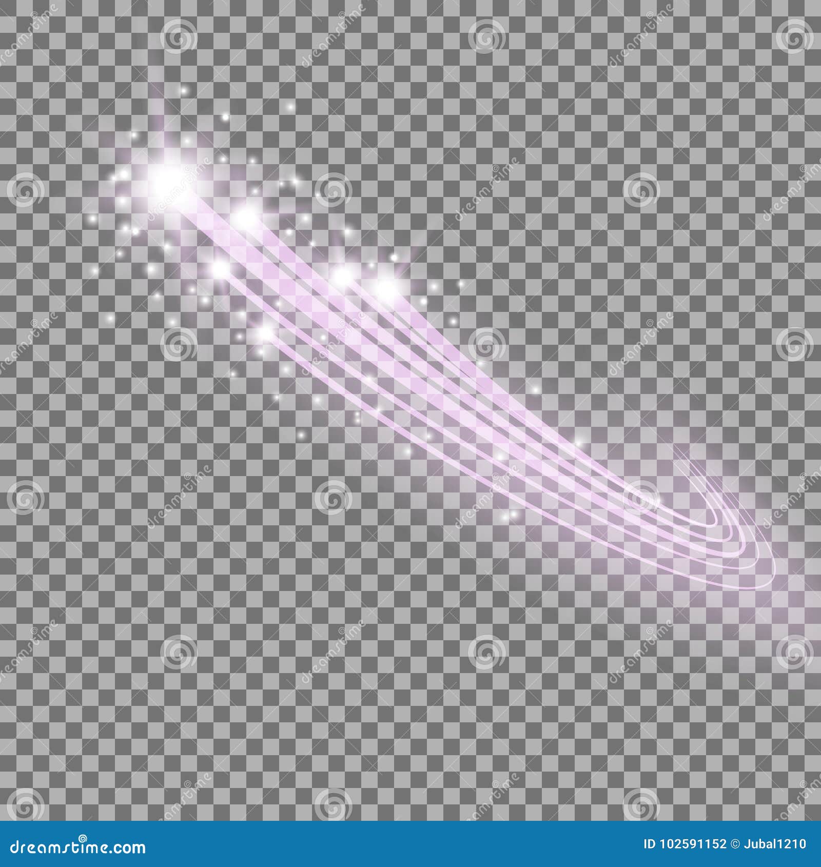 Glittering Flying Comet, Purple Color Stock Vector - Illustration of ...