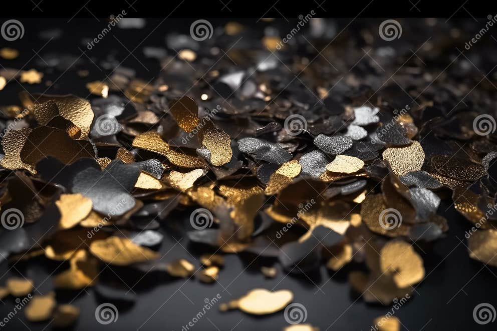 Glittering Gold Flakes on a Metallic Silver Background with a Gradient ...