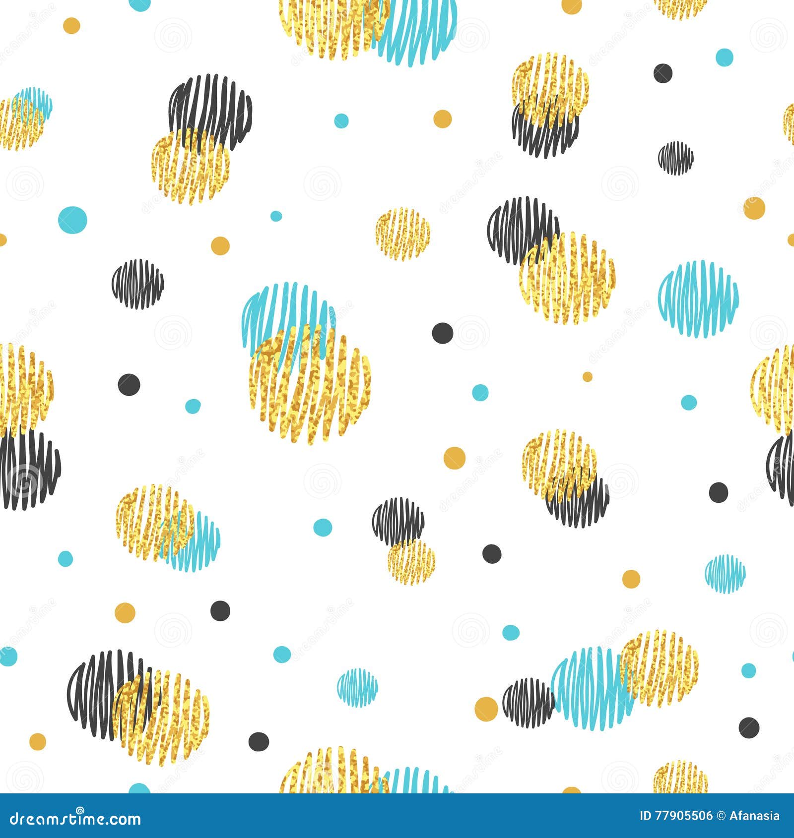 Glittering Golden and Blue Dots Seamless Pattern. Stock Vector ...