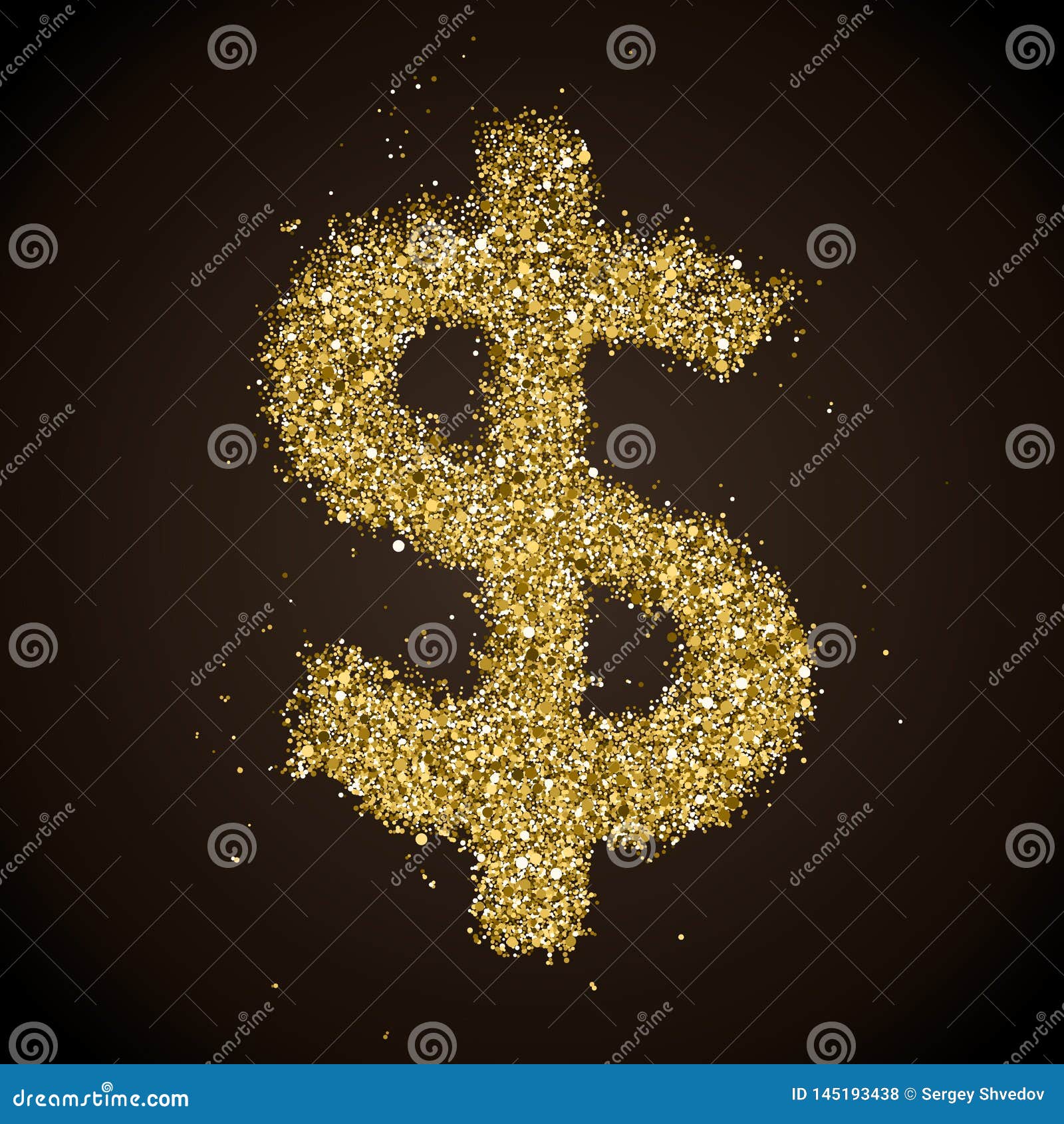 Glittering Golden Dollar Sign Stock Vector - Illustration of currency ...