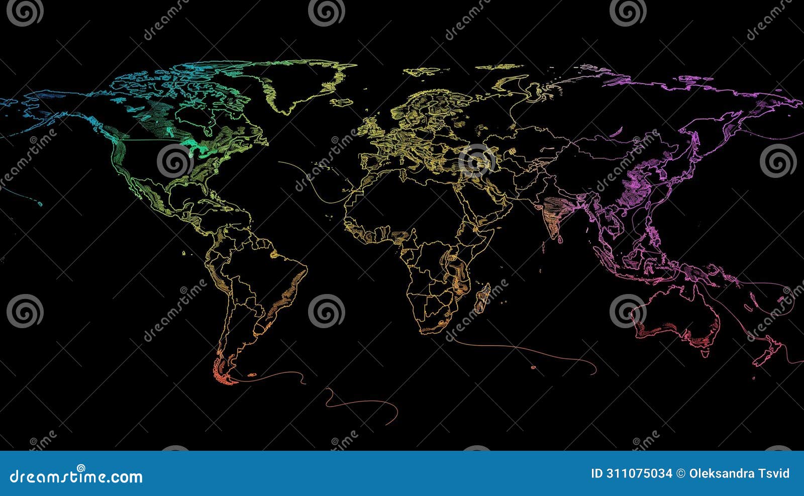 Glittering Light World Map. Sparkling World Map Stock Photo - Image of ...