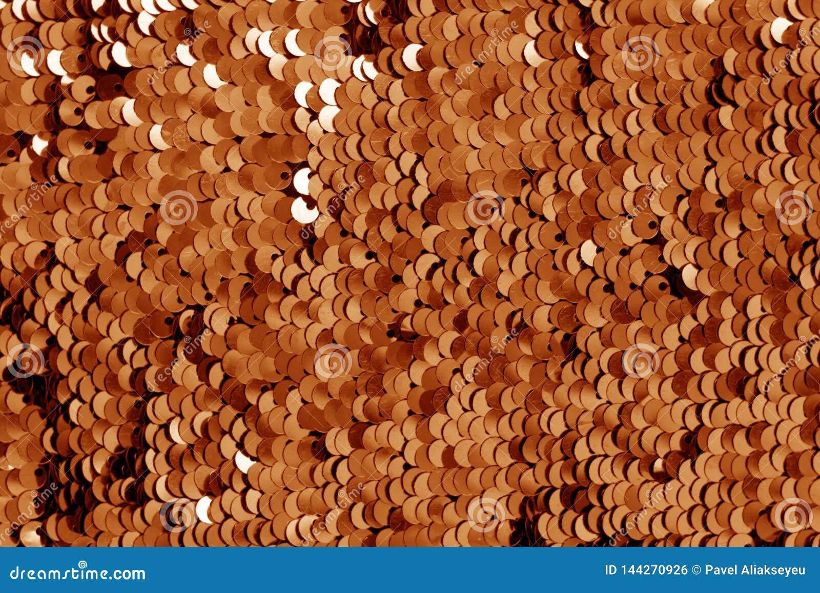Glittering Sequin Texture in Orange Tone Stock Photo - Image of closeup ...