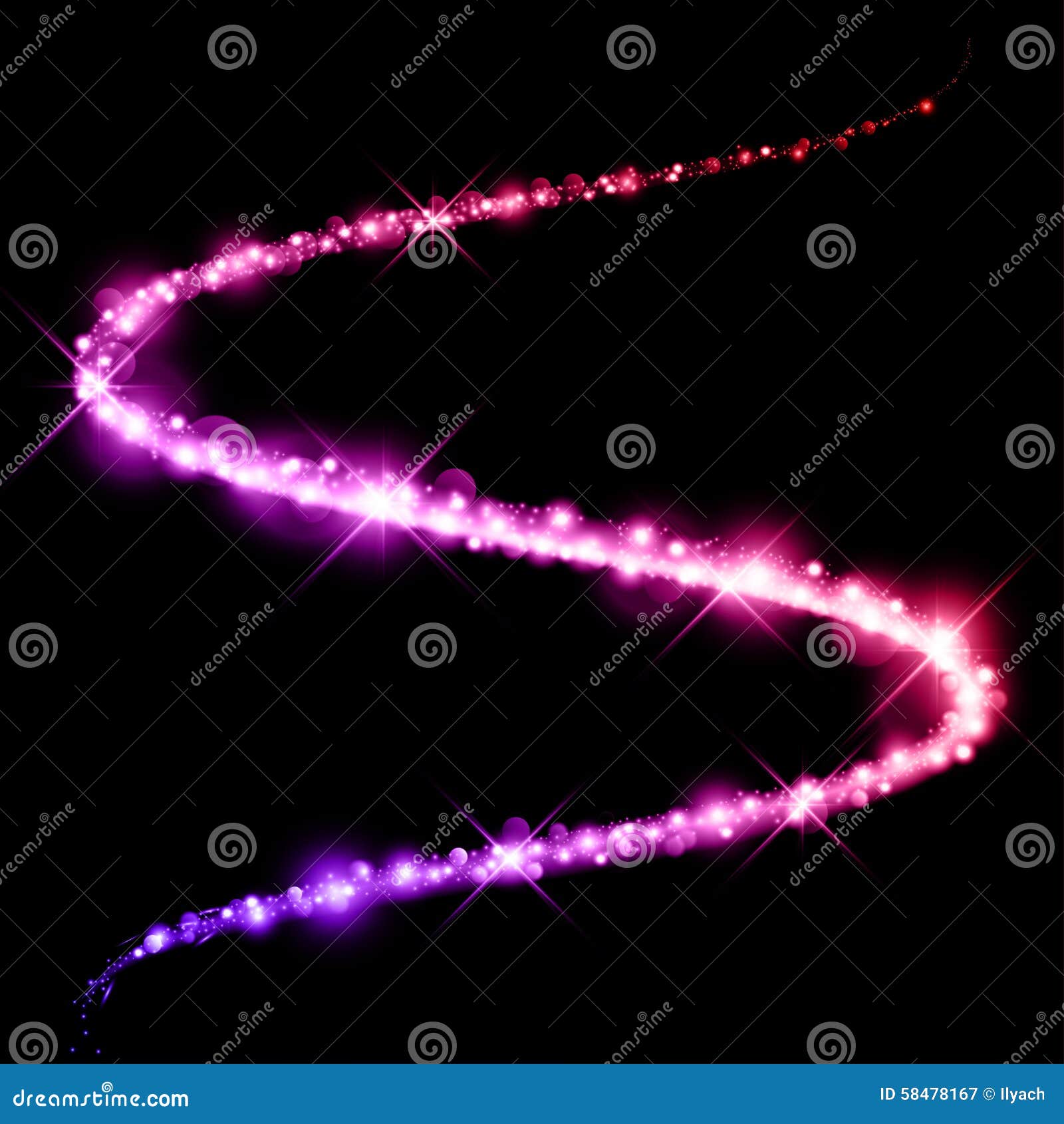 Glittering Sparkle Wave on Black Background Stock Vector - Illustration ...