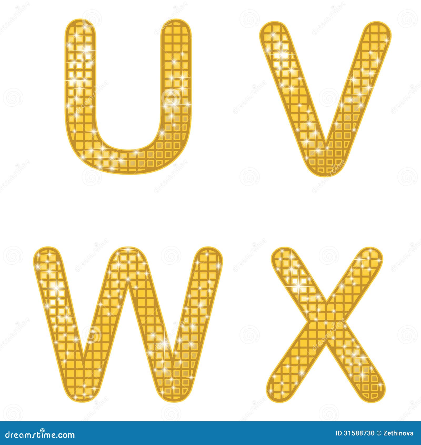 Glittering UVWX Vector Illustration | CartoonDealer.com #31588730
