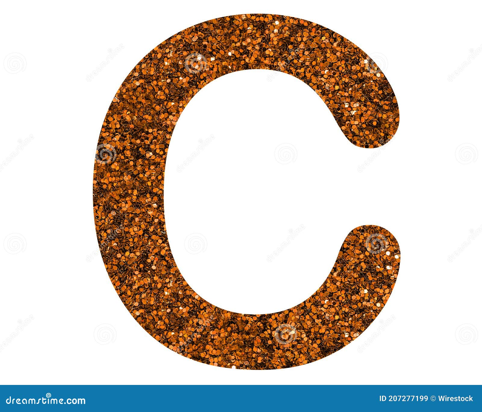 Glittery Brown Letter C on a White Isolated Background Stock Image ...