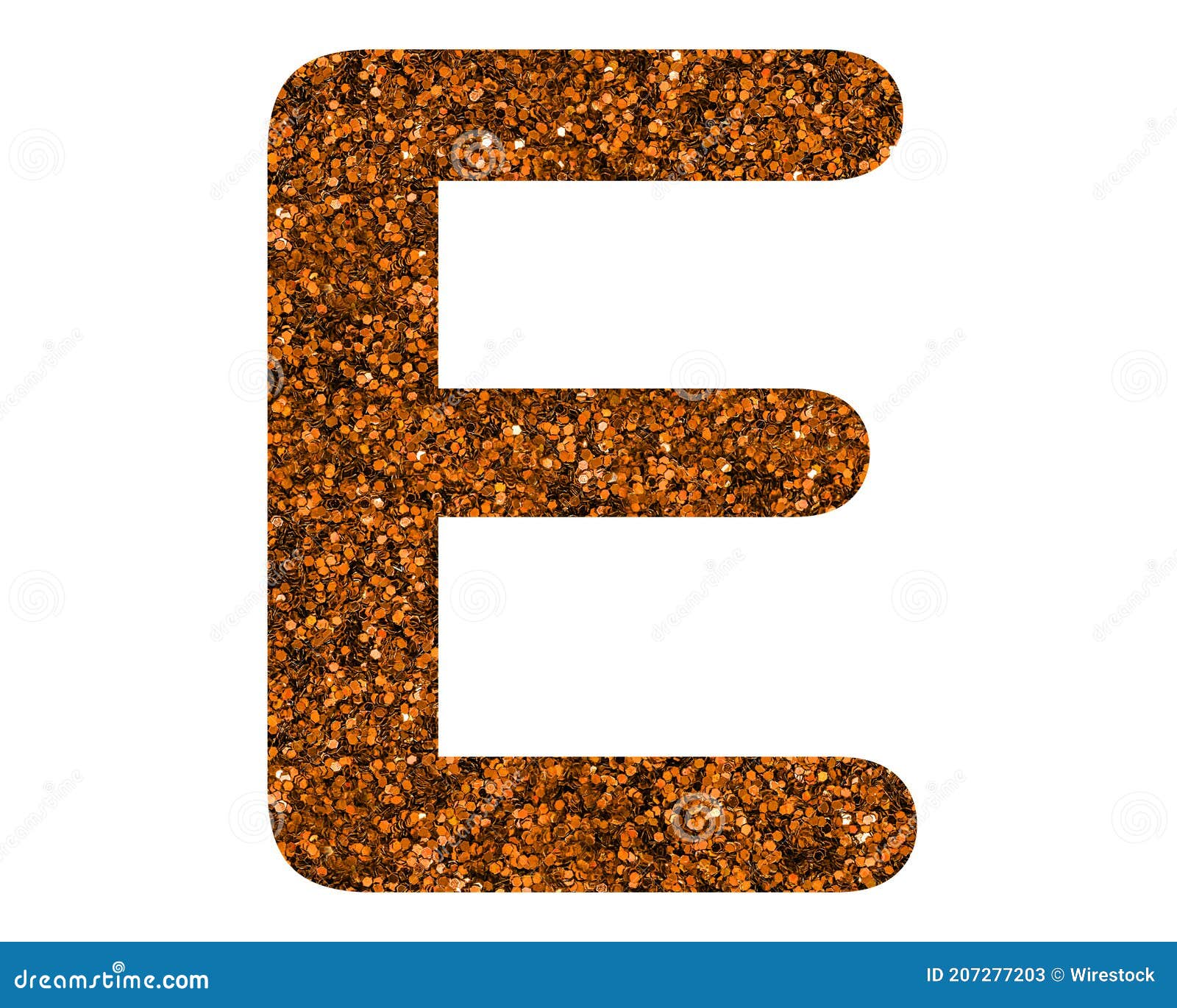 Glittery Brown Letter E on a White Isolated Background Stock Image ...
