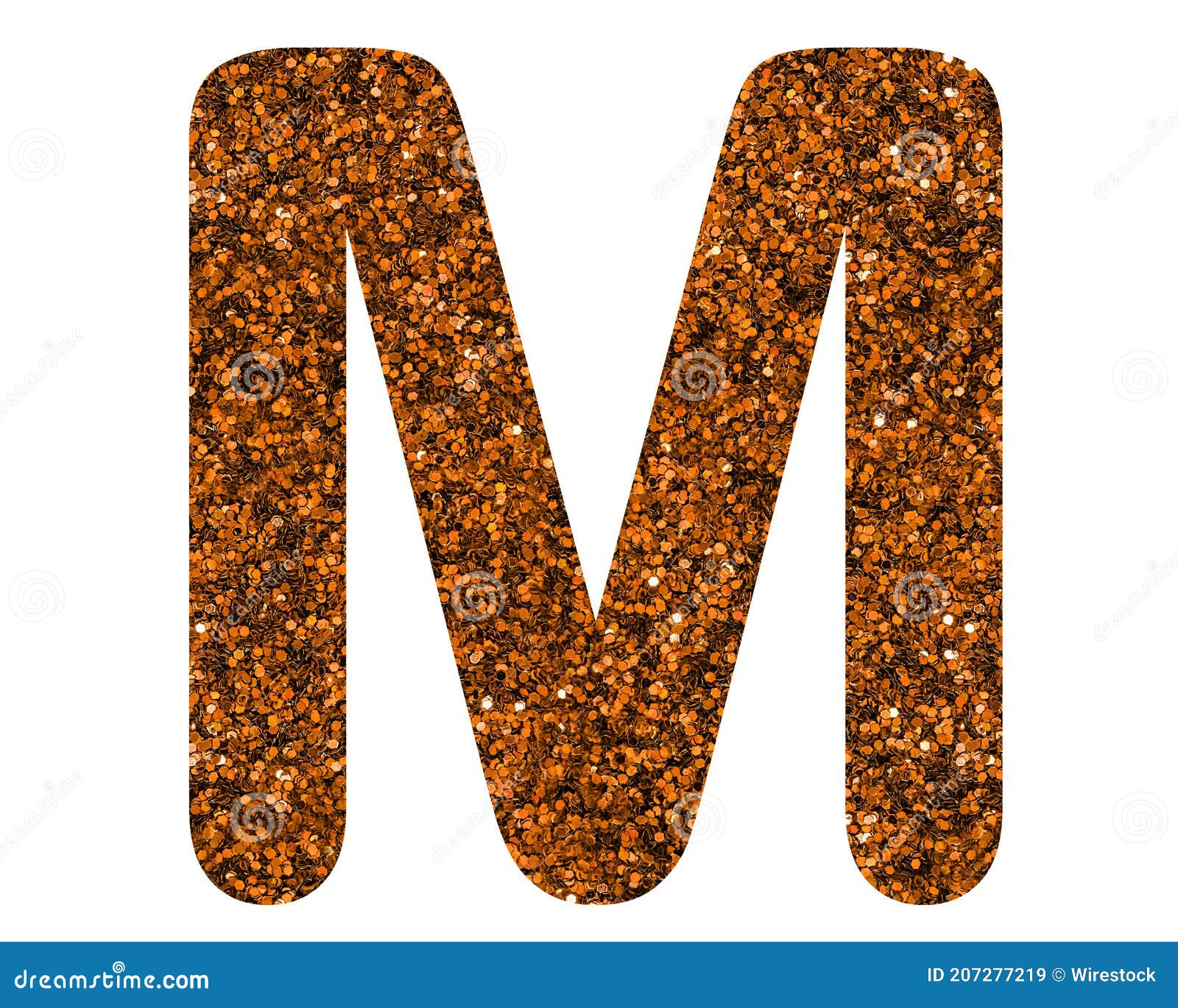 Glittery Brown Letter M on a White Isolated Background Stock Image ...