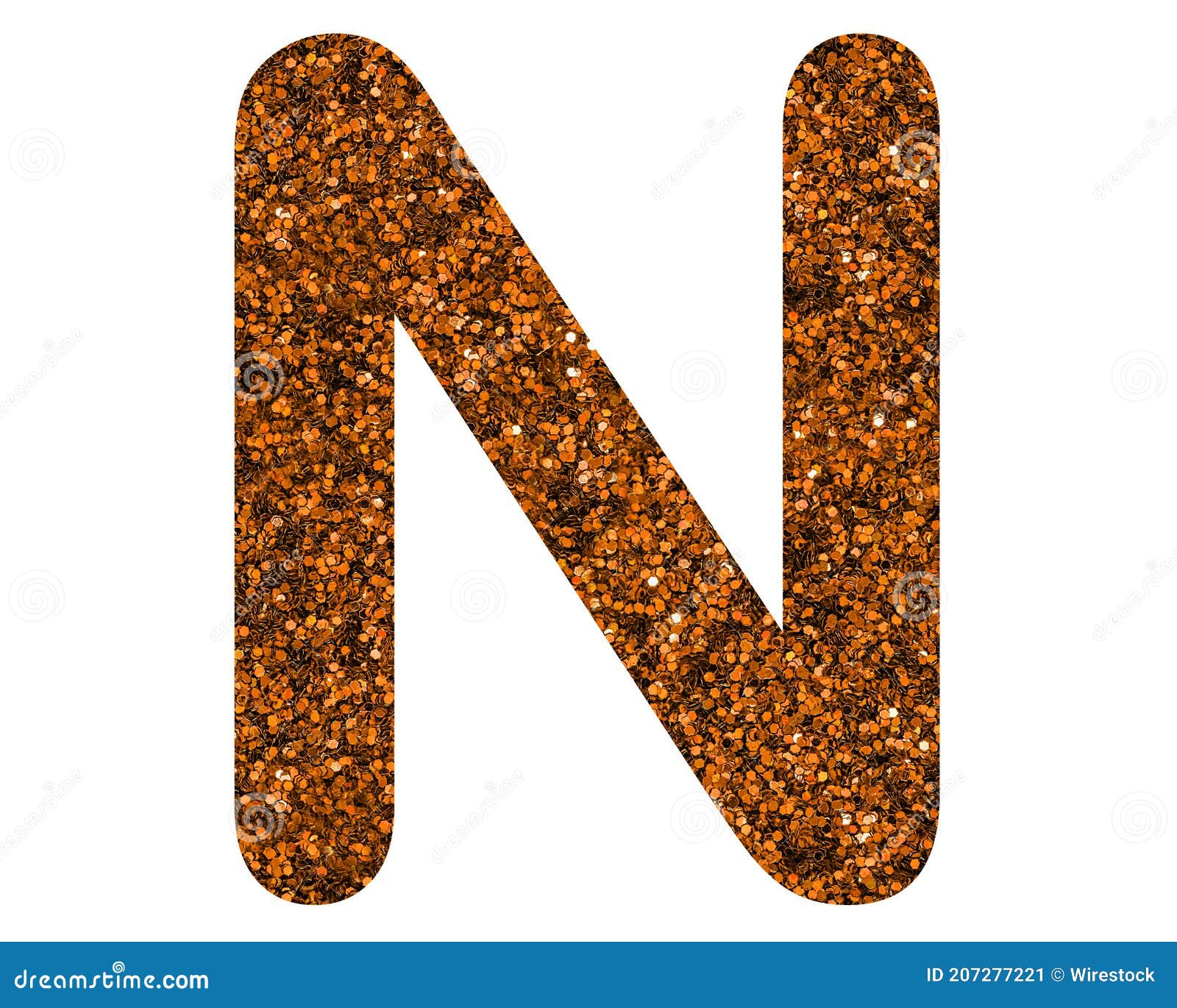 Glittery Brown Letter N on a White Isolated Background Stock Image ...