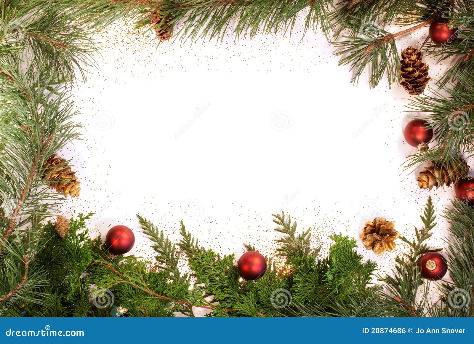 Glittery Christmas Foliage Frame Stock Photo - Image of green, painted ...