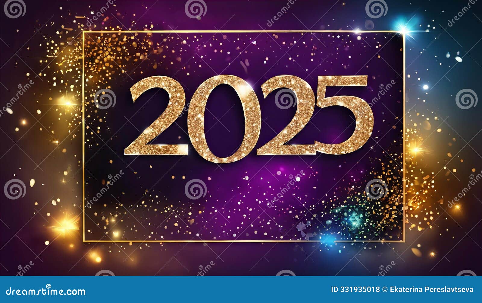 A Glittery Frame with the Number 2025 on it Stock Photo - Image of ...