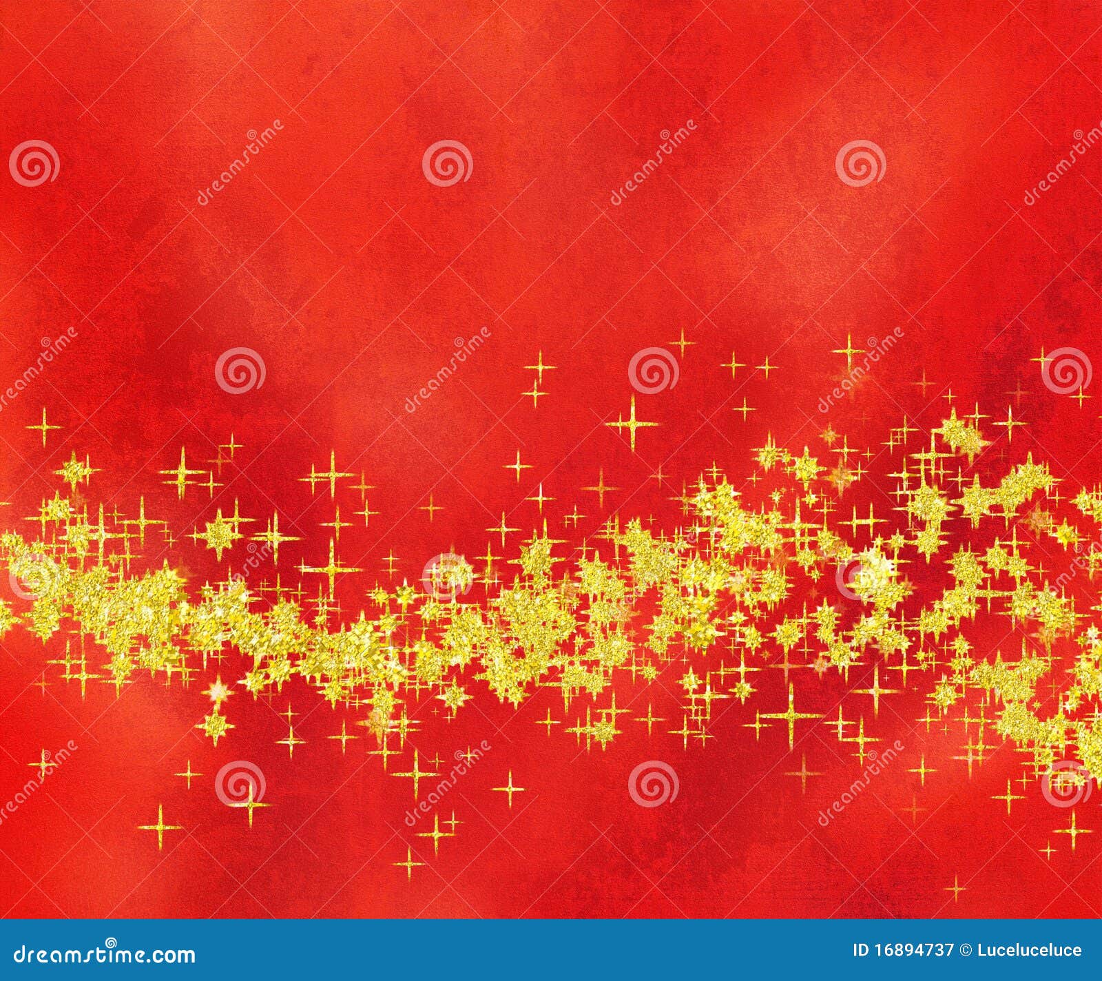 Glittery Golden Star Wave on Red Background Stock Image - Image of ...
