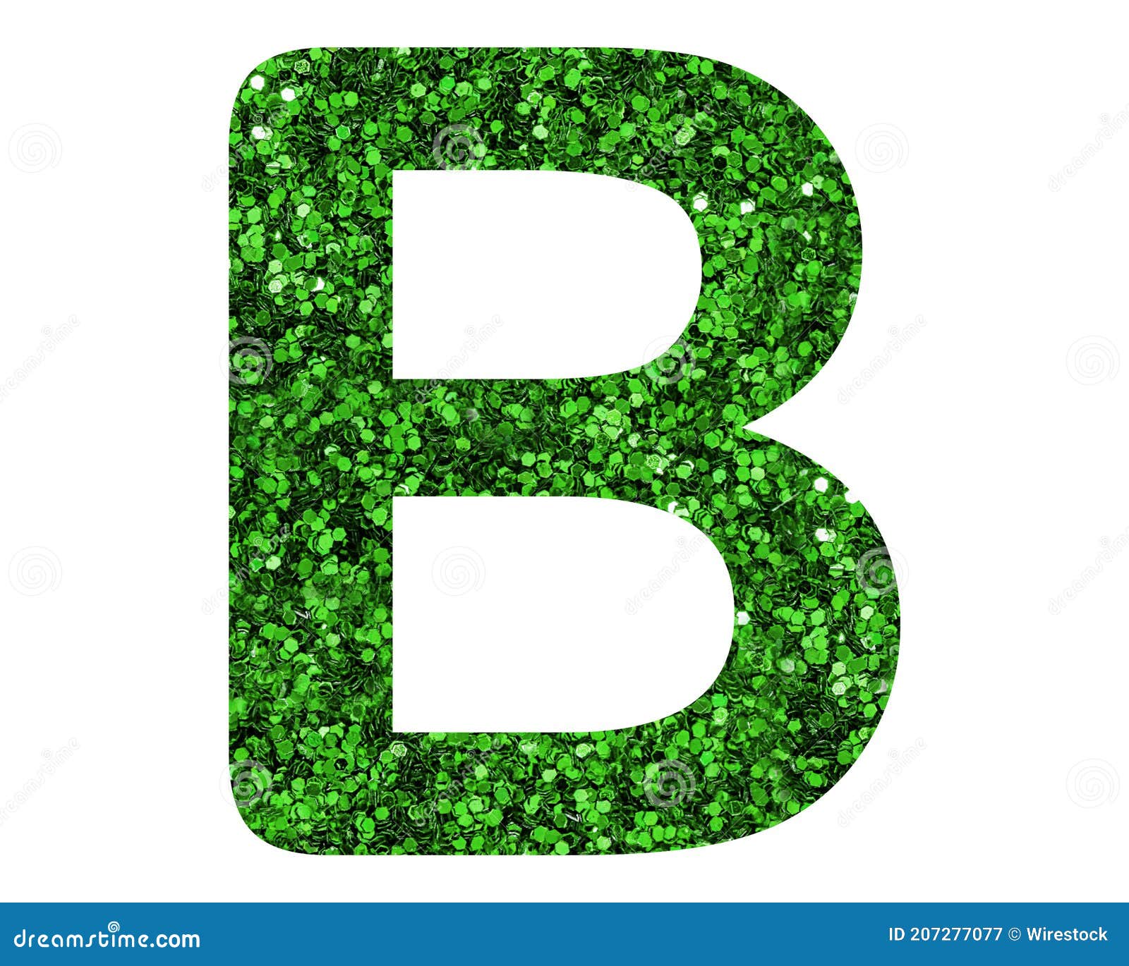 Glittery Green Letter B on a White Isolated Background Stock Image ...
