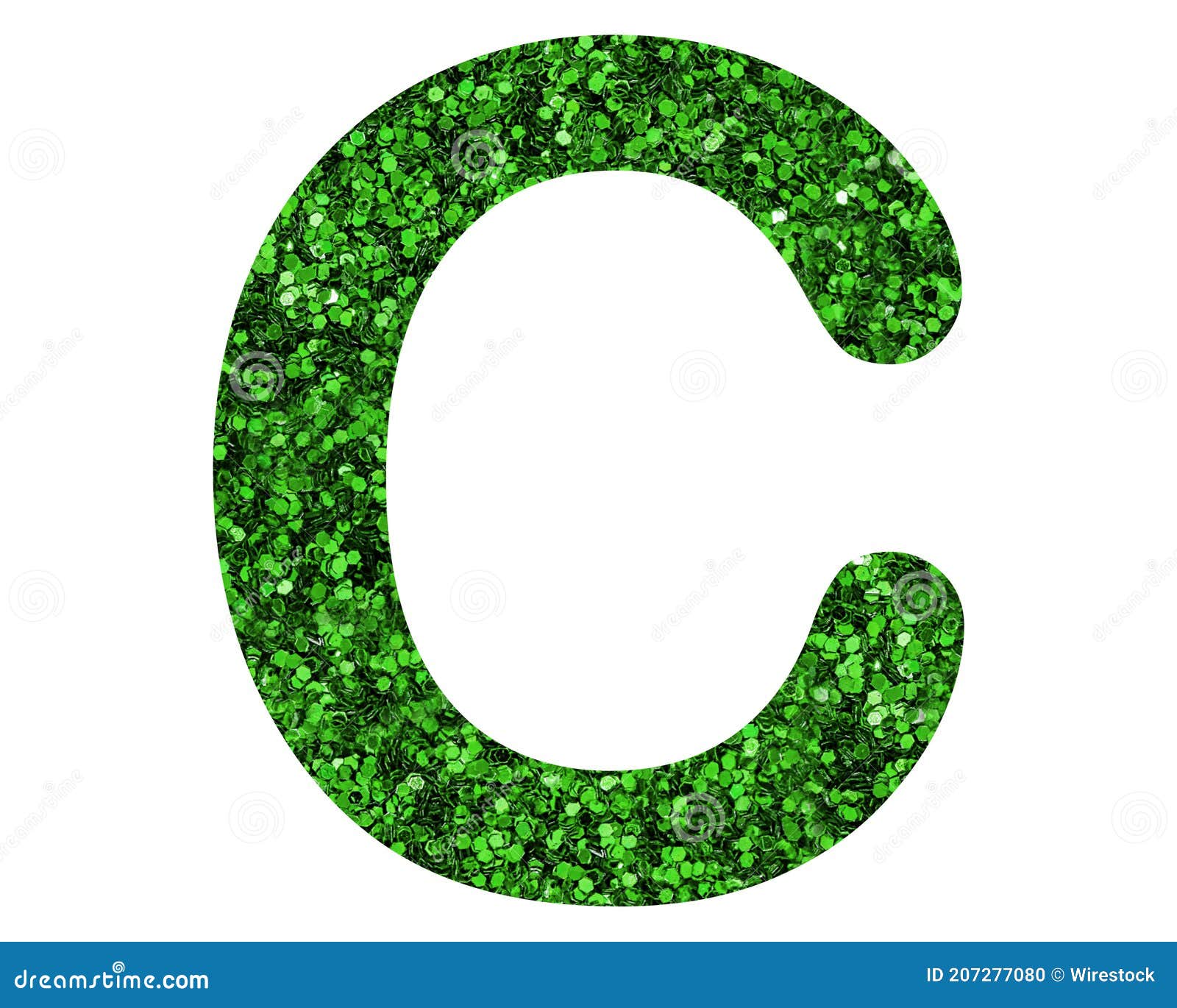 Glittery Green Letter C on a White Isolated Background Stock Photo ...