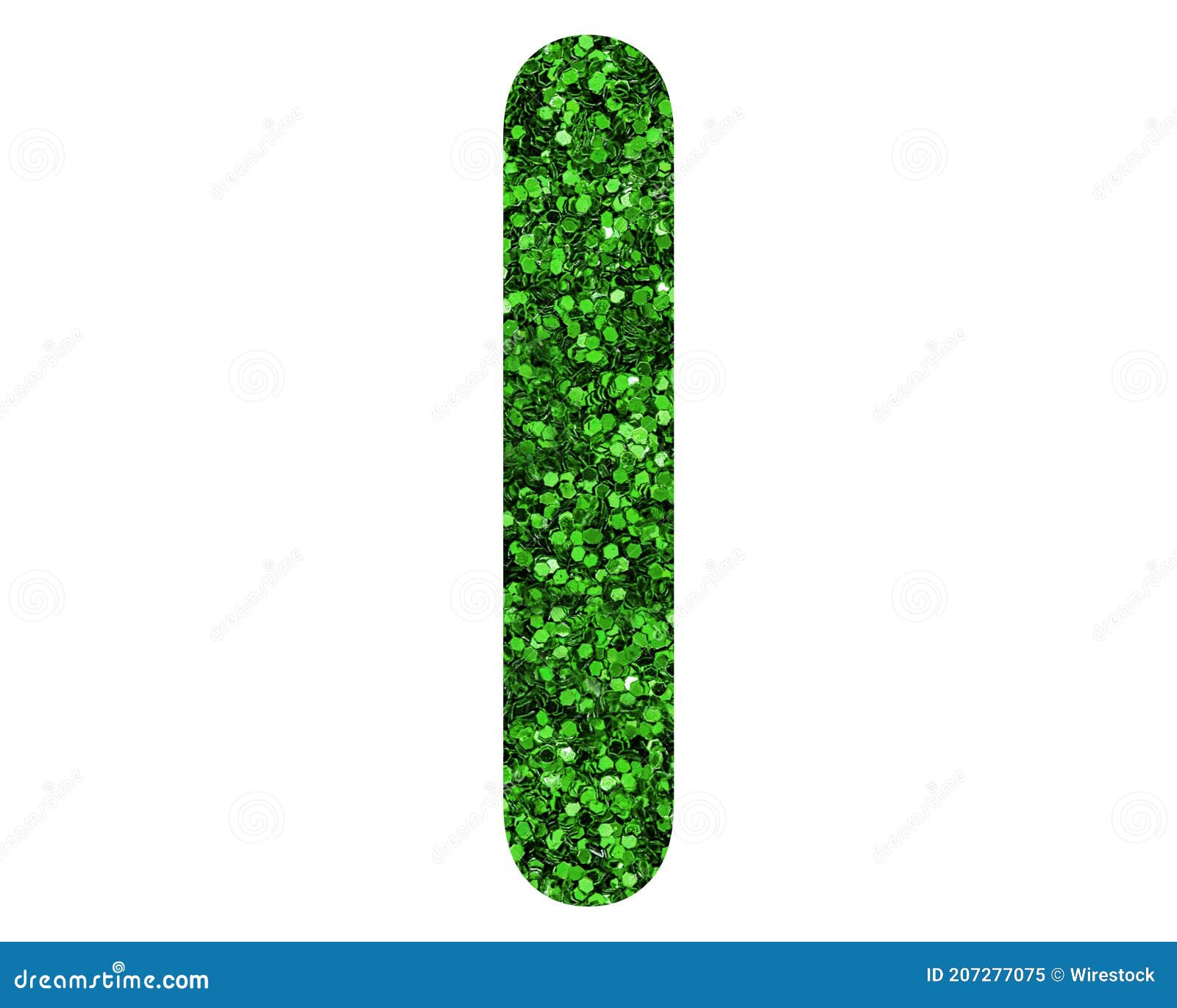 Glittery Green Letter I on a White Isolated Background Stock Image ...