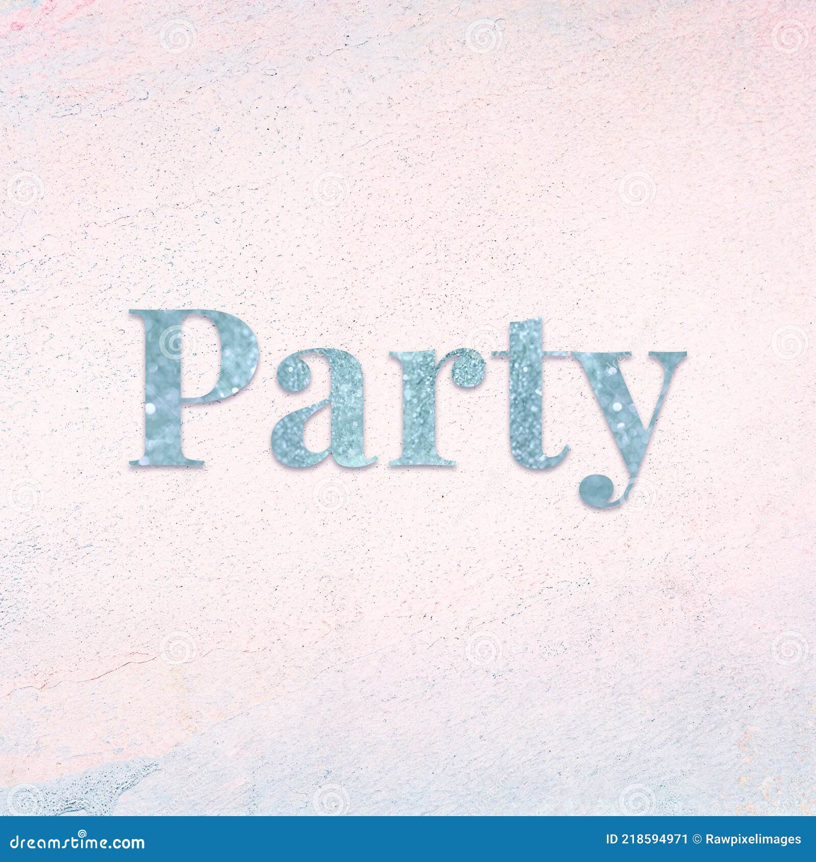 Glittery Party Light Blue Font on a Pastel Background Stock Image ...