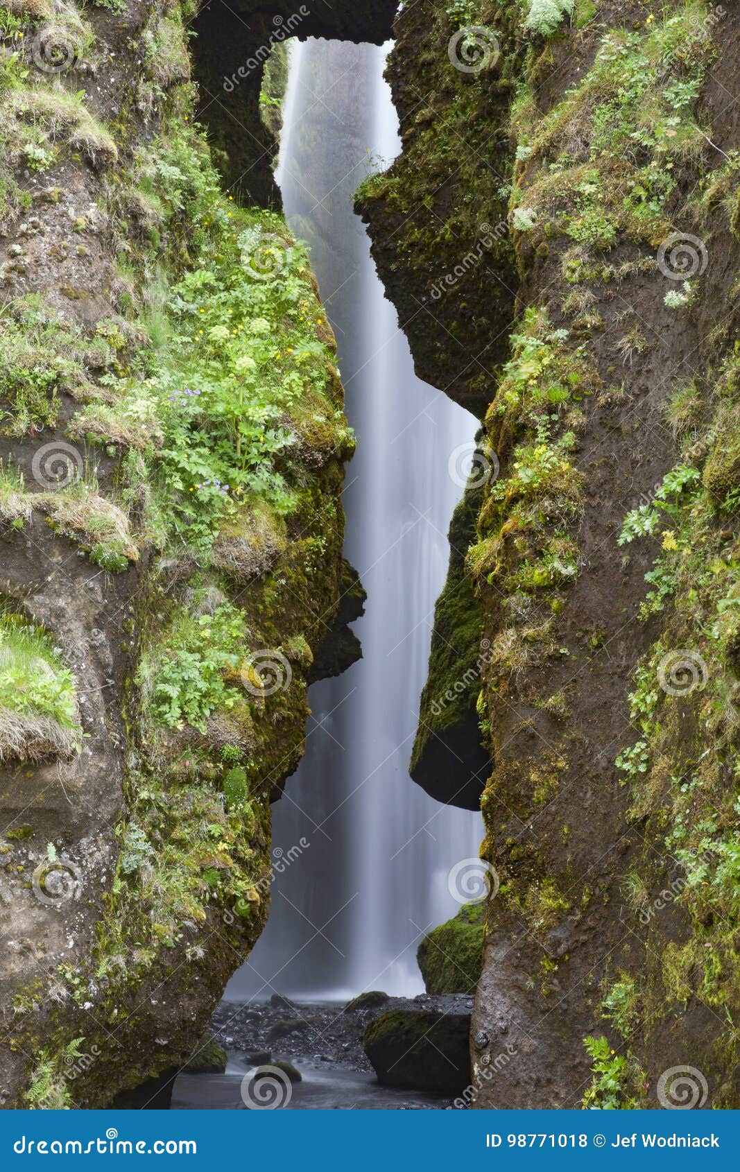 Gljufrabui Waterfall stock photo. Image of landscape - 98771018