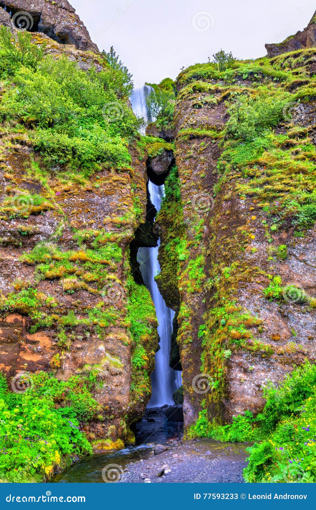 Gljufrafoss Or Gljufrabui, Waterfall Obscured By A Rock - Iceland ...