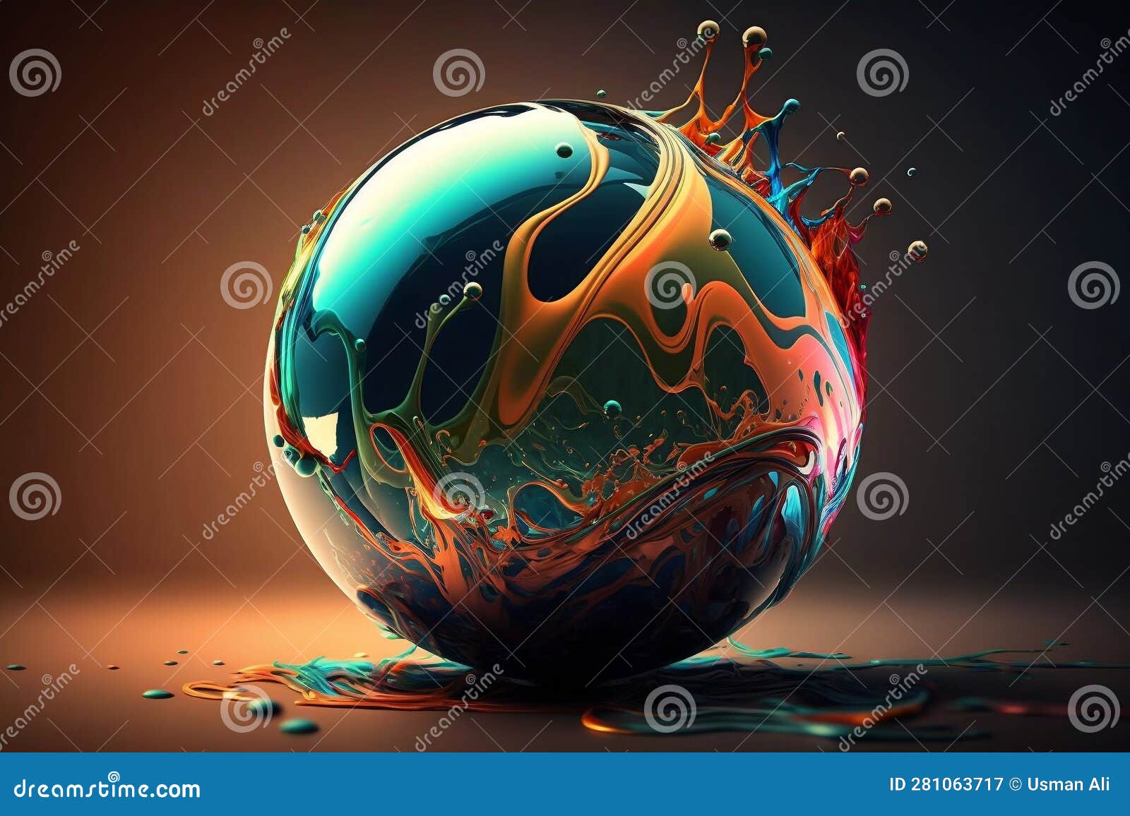 Glob Art Created with Paint. AI Stock Illustration - Illustration of ...