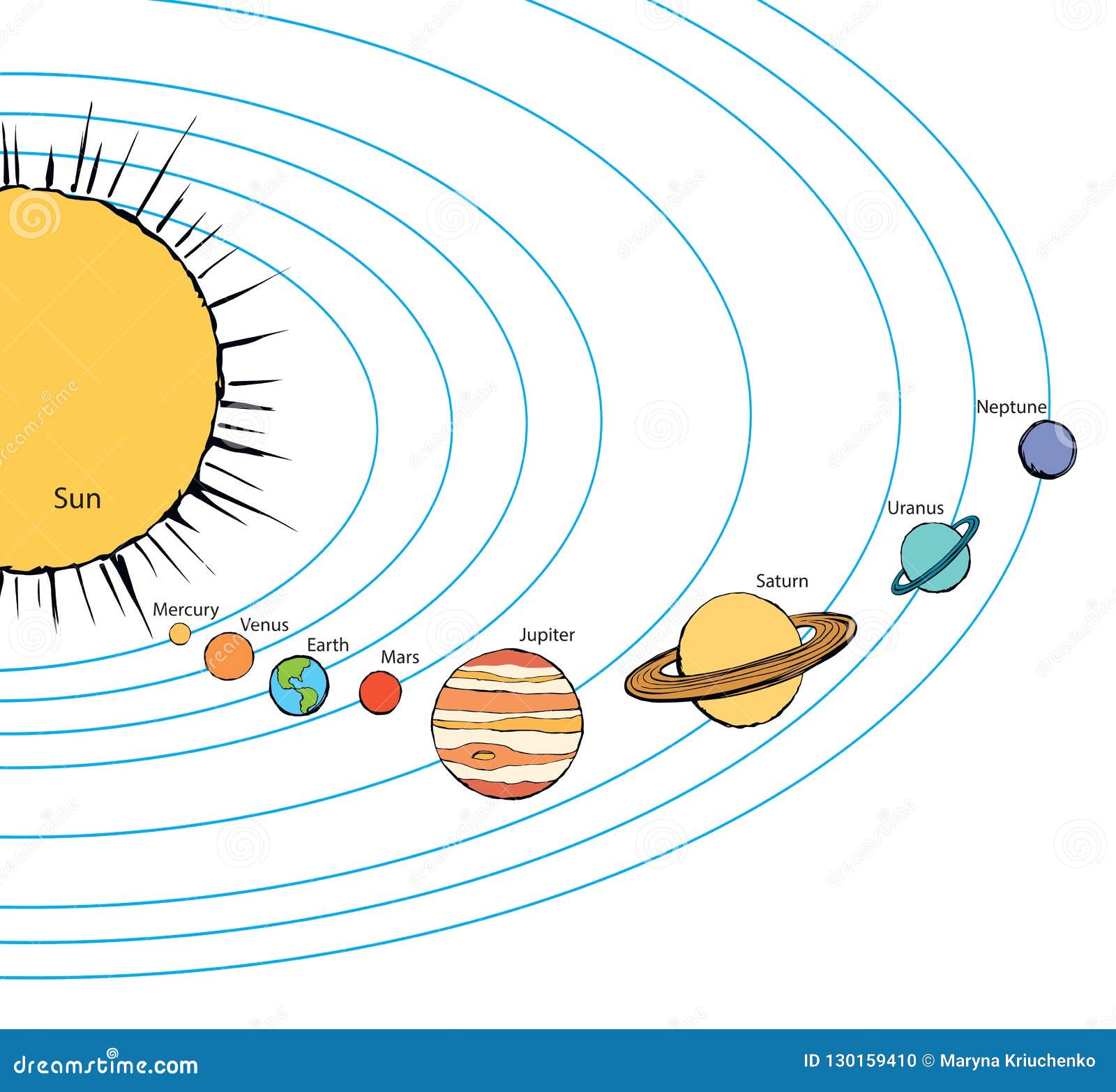 Saturn. Vector drawing stock vector. Illustration of icon - 130159410