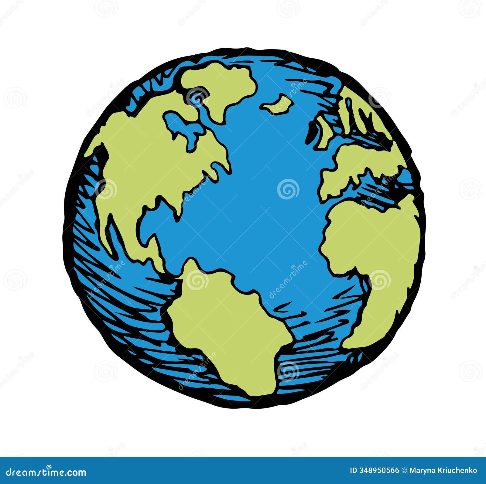 Vector Drawing. Earth Planet Icon Stock Illustration - Illustration of ...