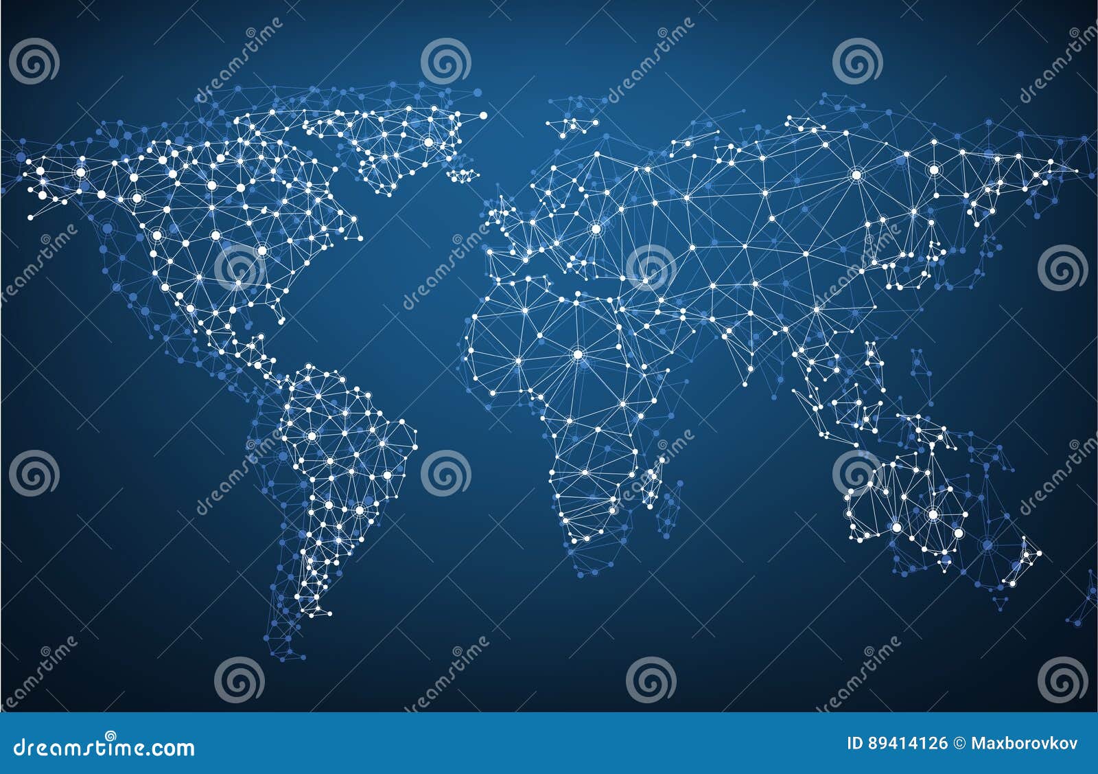 Globaal Netwerknetwerk Aarde Map Vector Illustratie - Illustration of ...