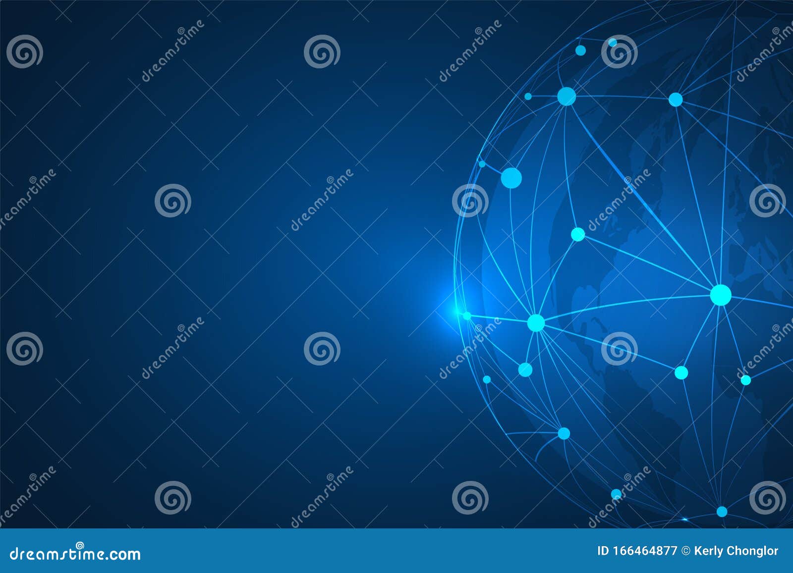 Global Abstract Digital Technology. Hi-tech Lines World Map Background ...