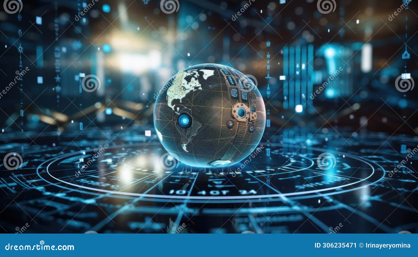 Global AI Influence Digital, Global Impact of AI Concept. Digital ...