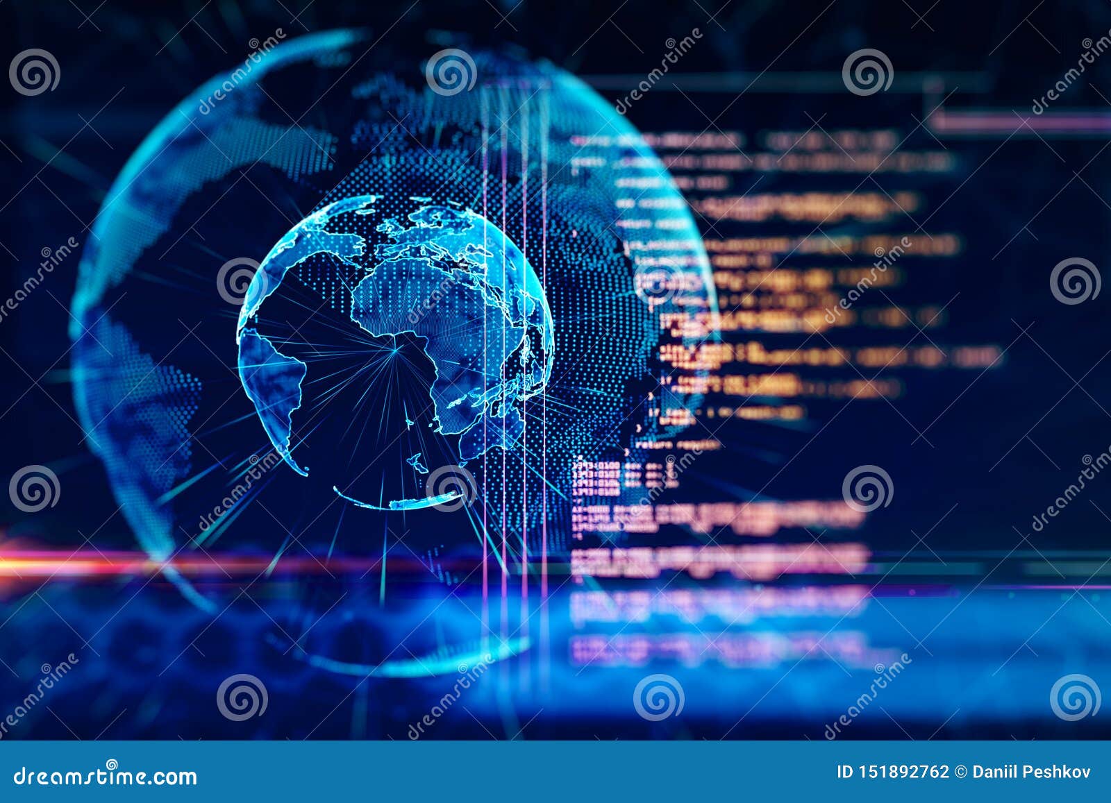 Global AI and Script Concept Stock Illustration - Illustration of ...