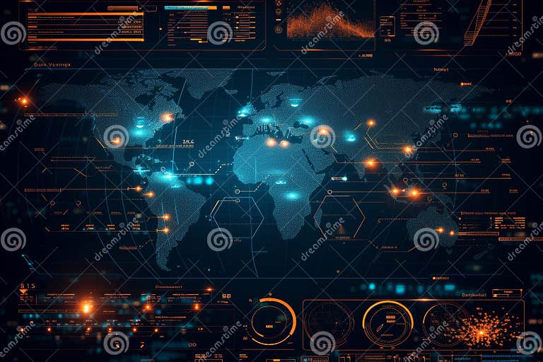 Global Air Travel Traffic Visualized on a World Map with Dynamic Data ...