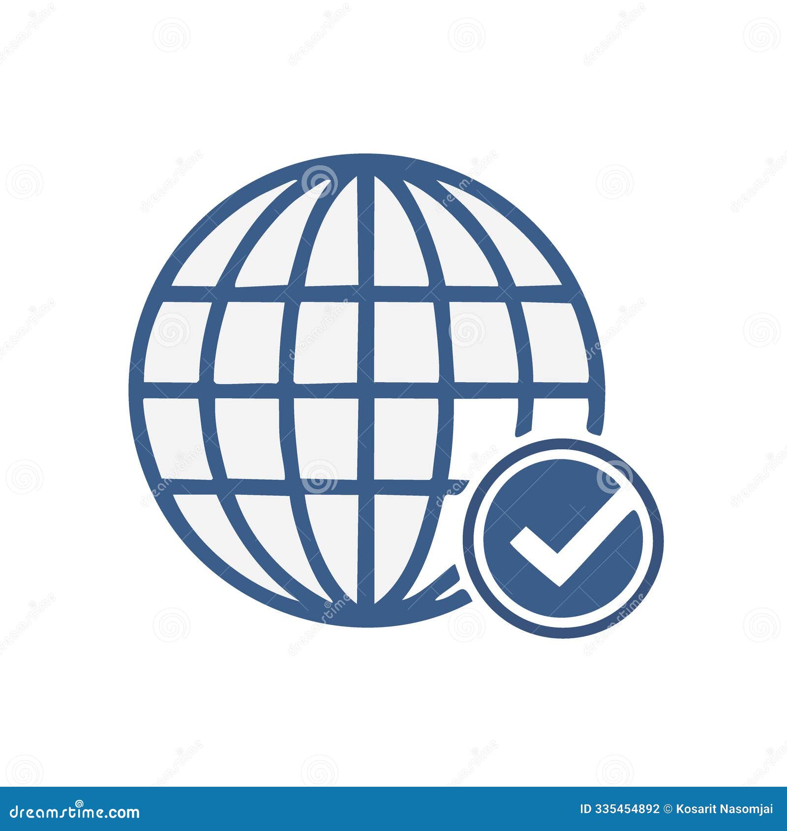 Global Approval. Globe with a Check Mark, Symbolizing Worldwide ...