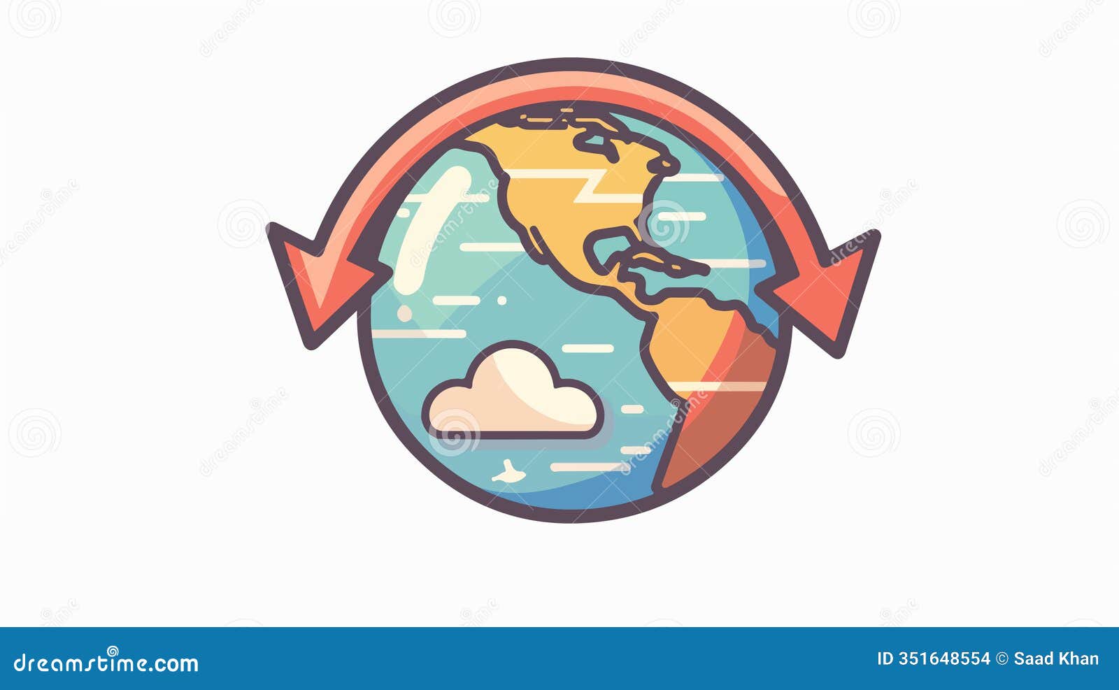 Global Arrow Outline Vector Illustration for Business Presentations and ...