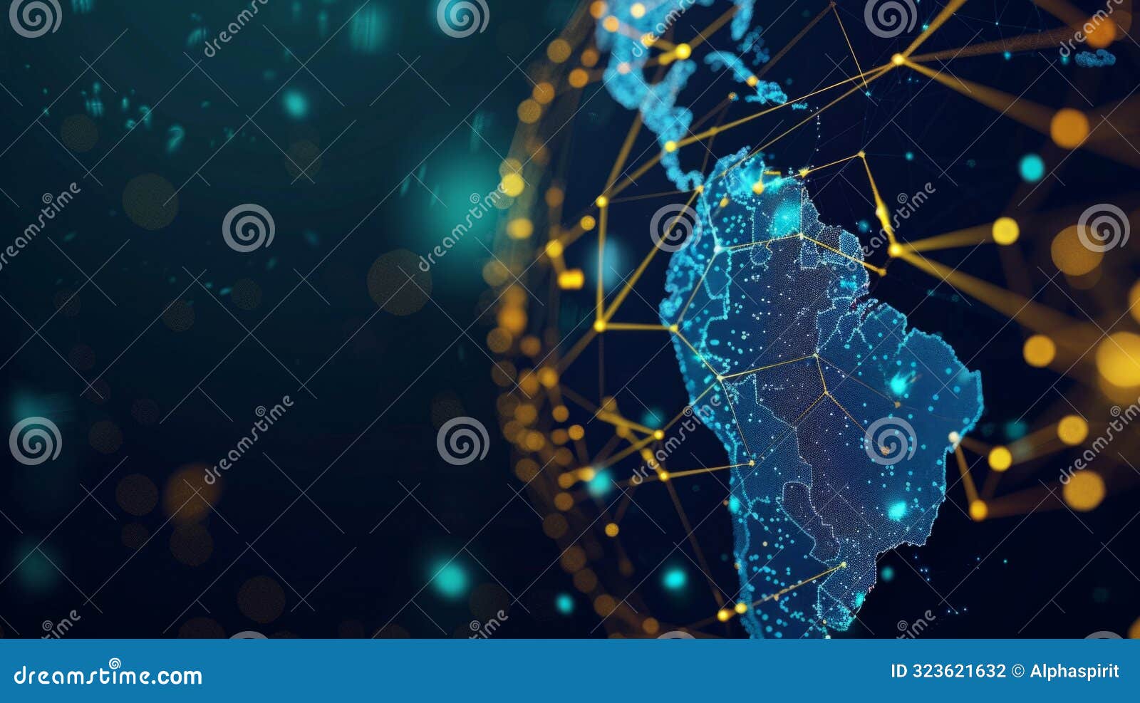 Global Artificial Intelligence Symbolized by Abstract Planet Earth and Network Grid Data Stock ...