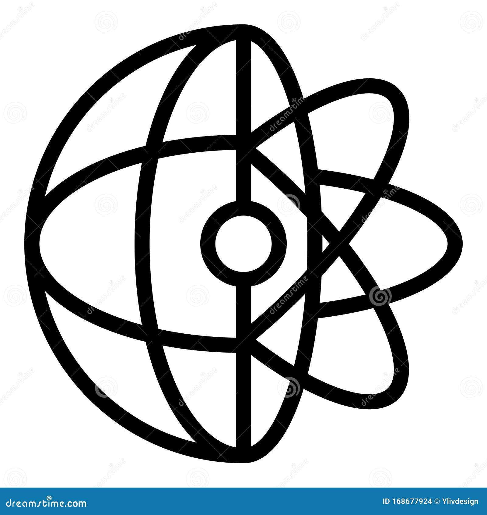 Global Atom Learning Icon, Outline Style Stock Vector - Illustration of ...